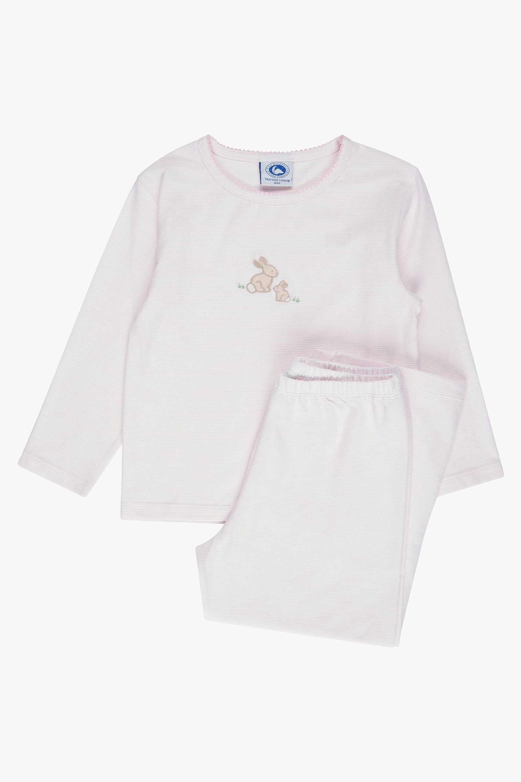 Buy Trotters London Pink Stripy Bunny Embroidered Pyjamas from the Next ...