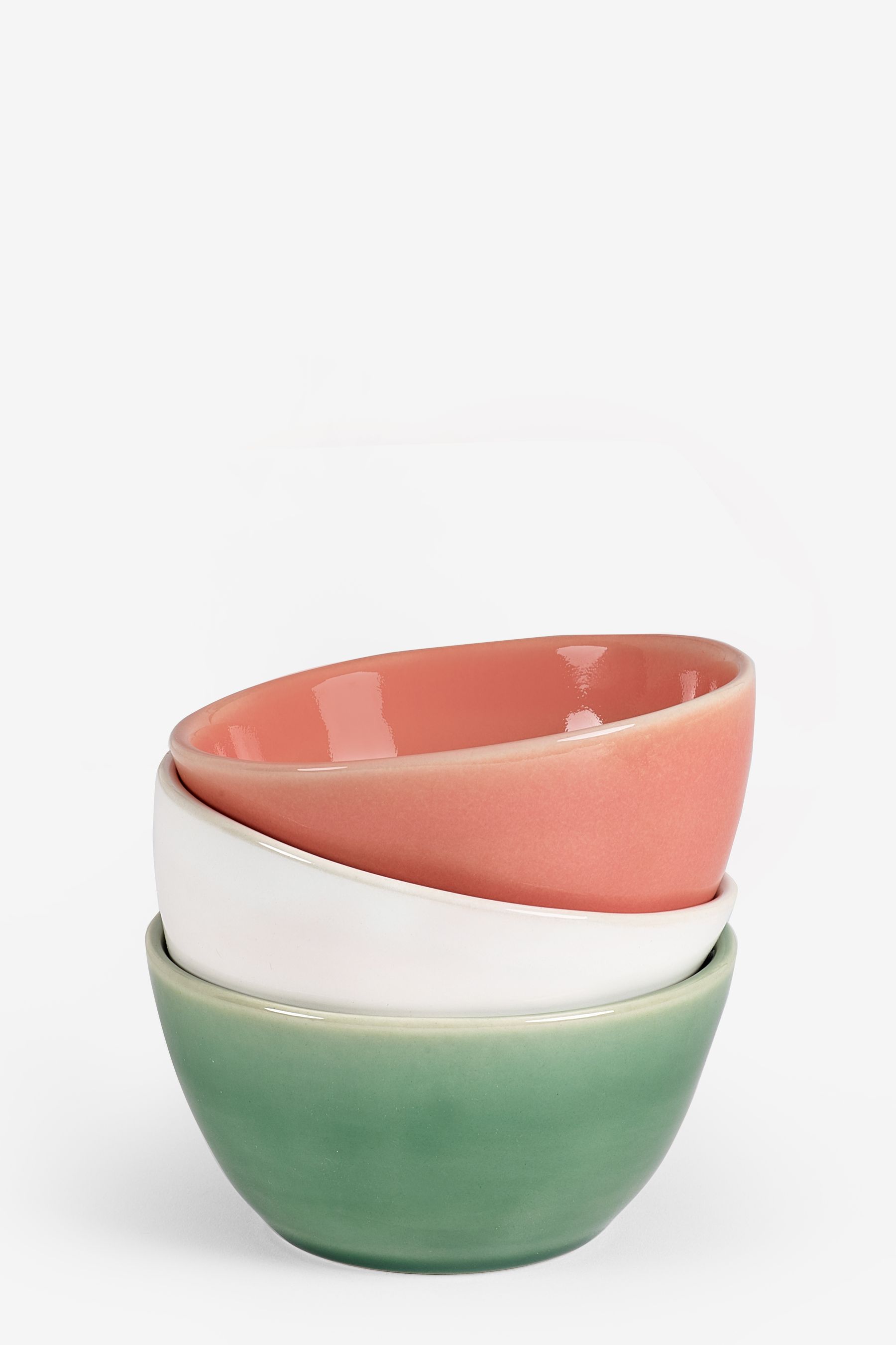 Buy Nina Campbell Set of 3 White/Green/Coral Nibble Bowls from the Next ...