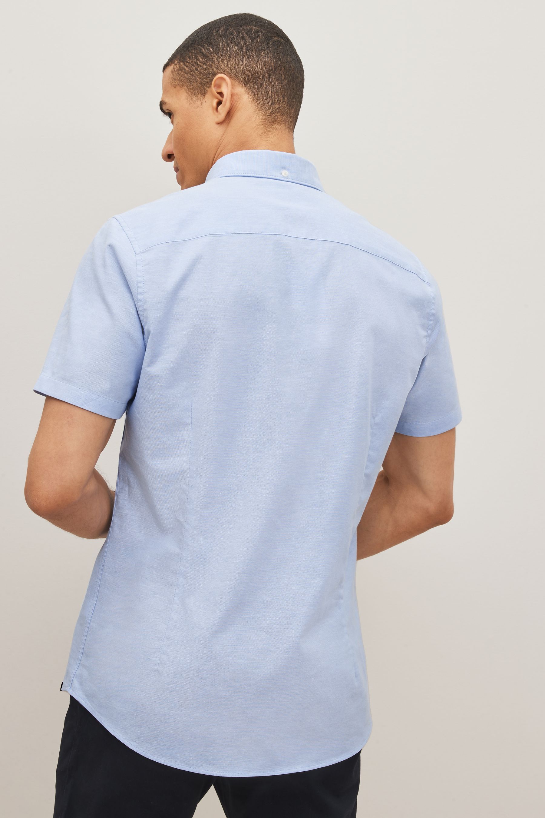 Buy Light Blue Stretch Oxford Short Sleeve Shirt From Next Australia