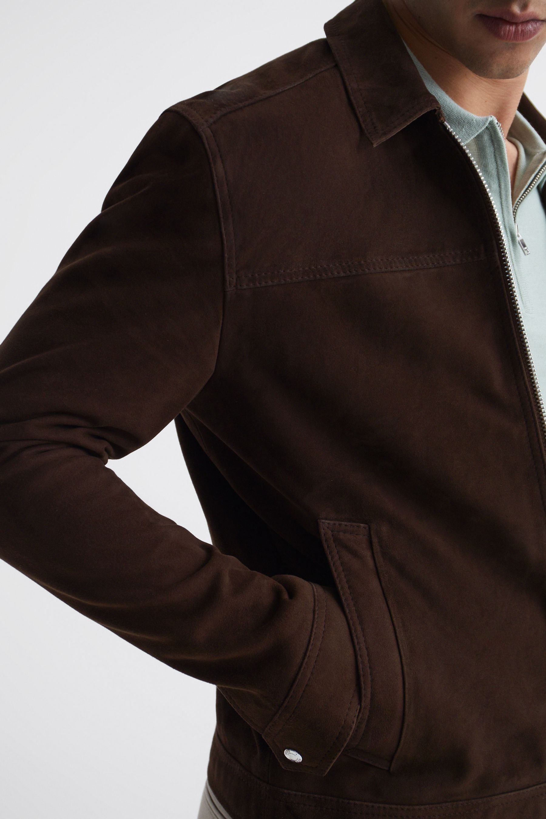 Buy Reiss Riley Suede Zip-Through Jacket from the Next UK online shop