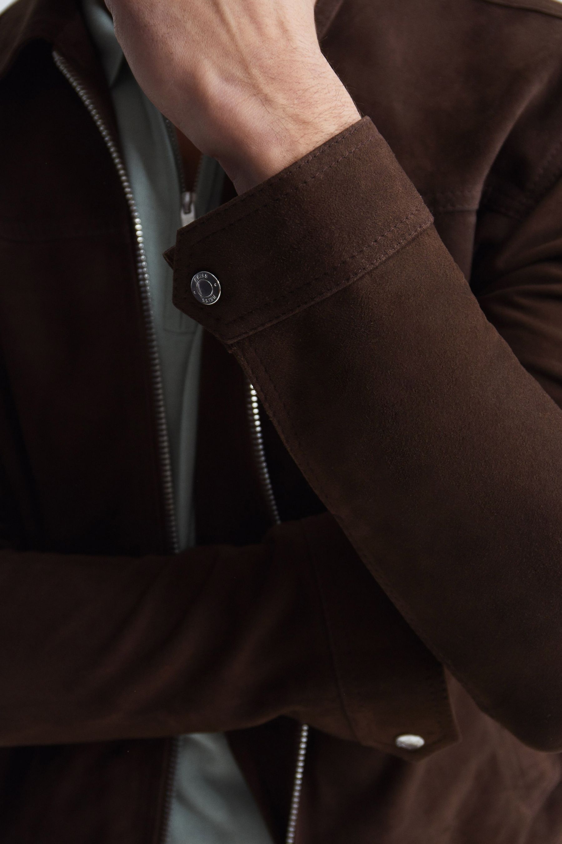 Buy Reiss Riley Suede Zip-Through Jacket from the Next UK online shop