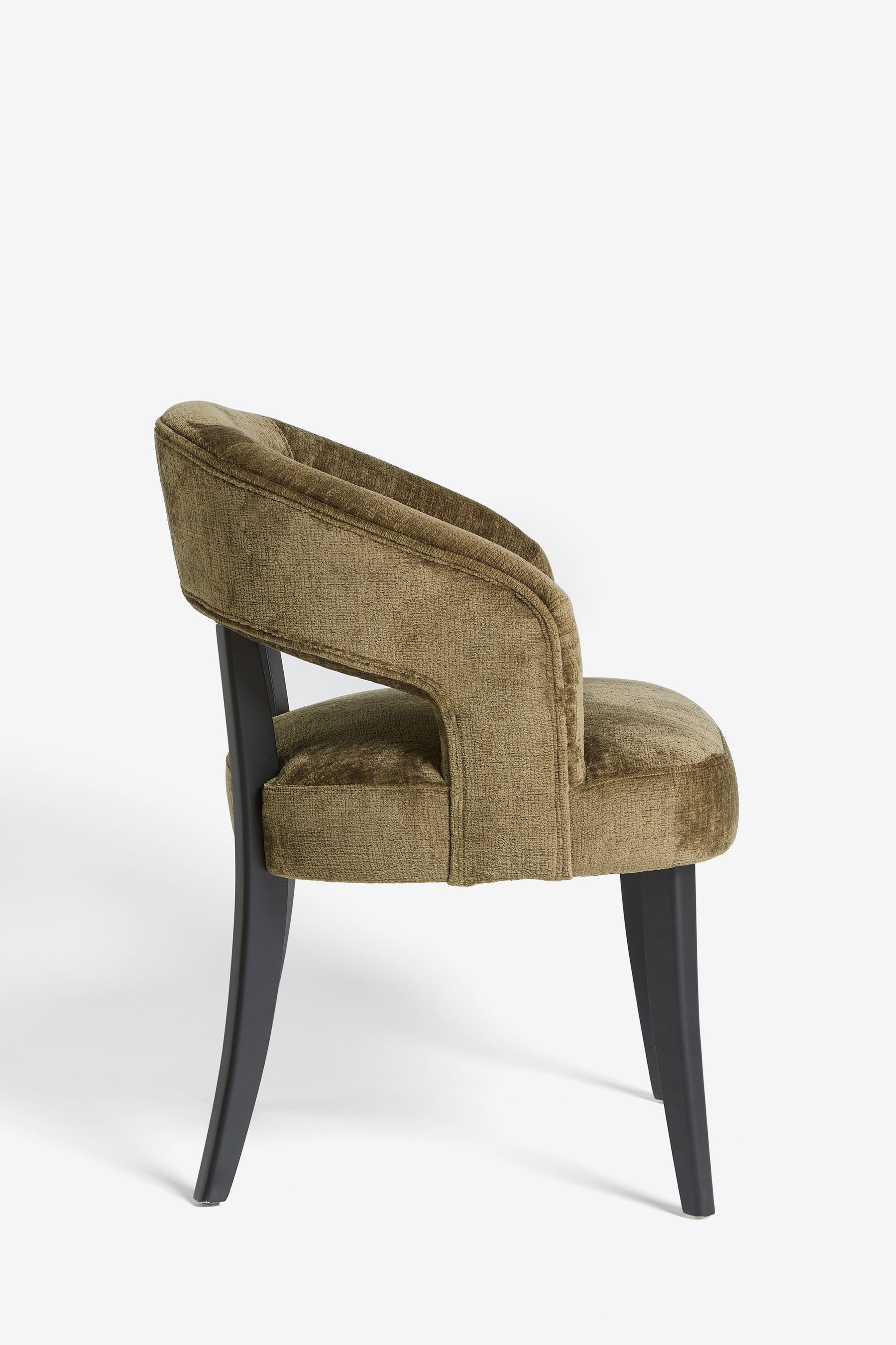 Buy Set of 2 Plush Chenille Moss Green Remi Arm Dining Chairs from the ...