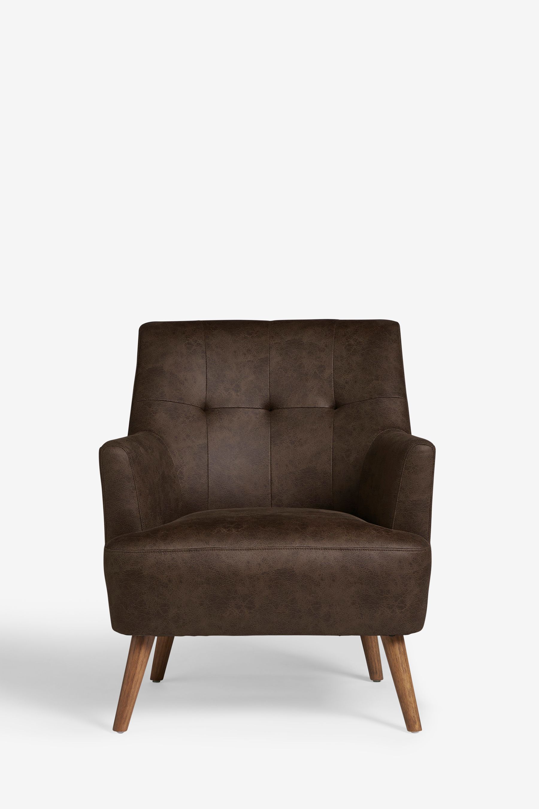 Buy Monza Faux Leather Peppercorn Brown Carter Armchair from the Next ...