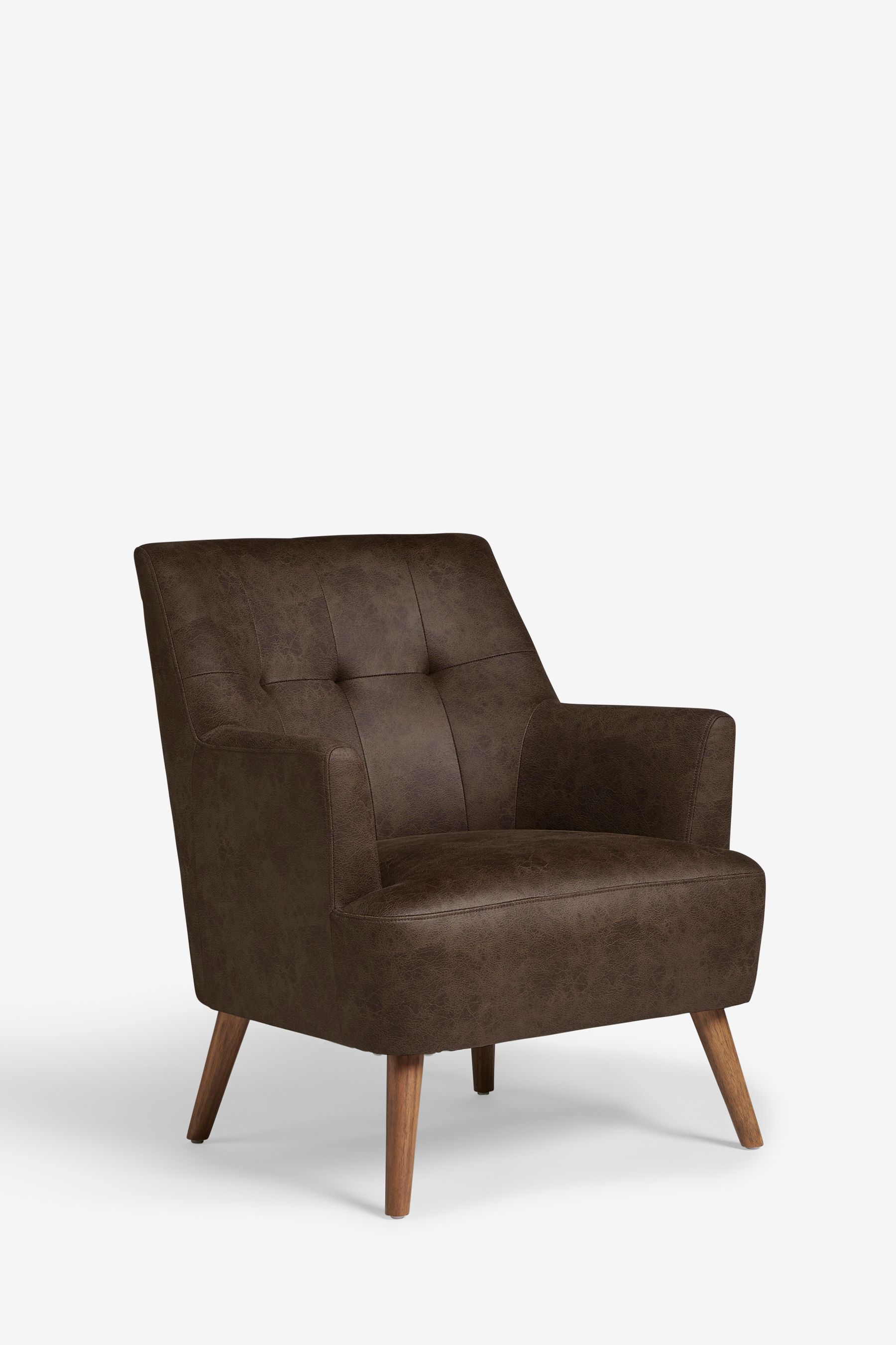 Buy Monza Faux Leather Peppercorn Brown Carter Armchair from the Next ...