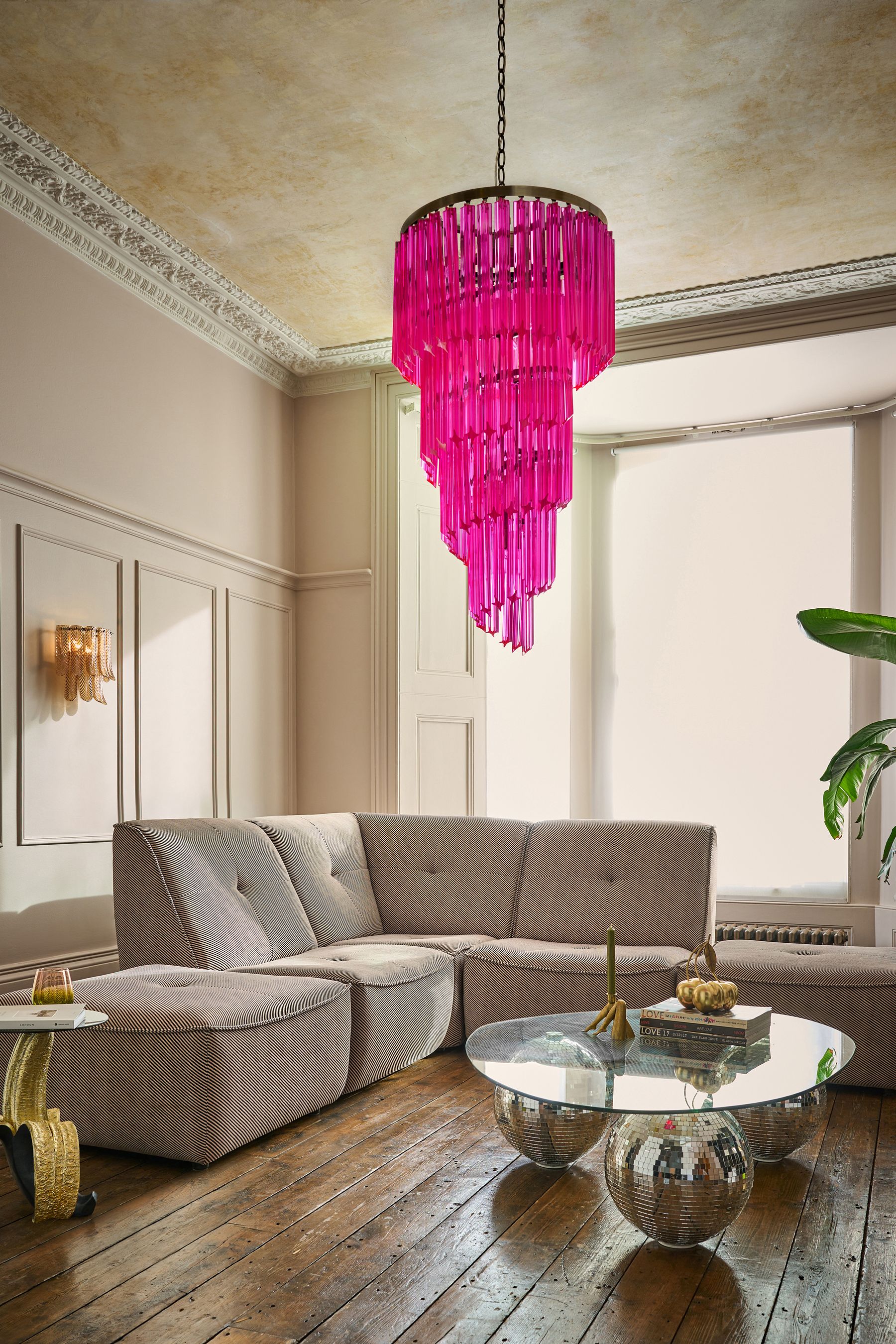 Buy Rockett St George Pink Plume Glass Flush Wall Light from the Next ...