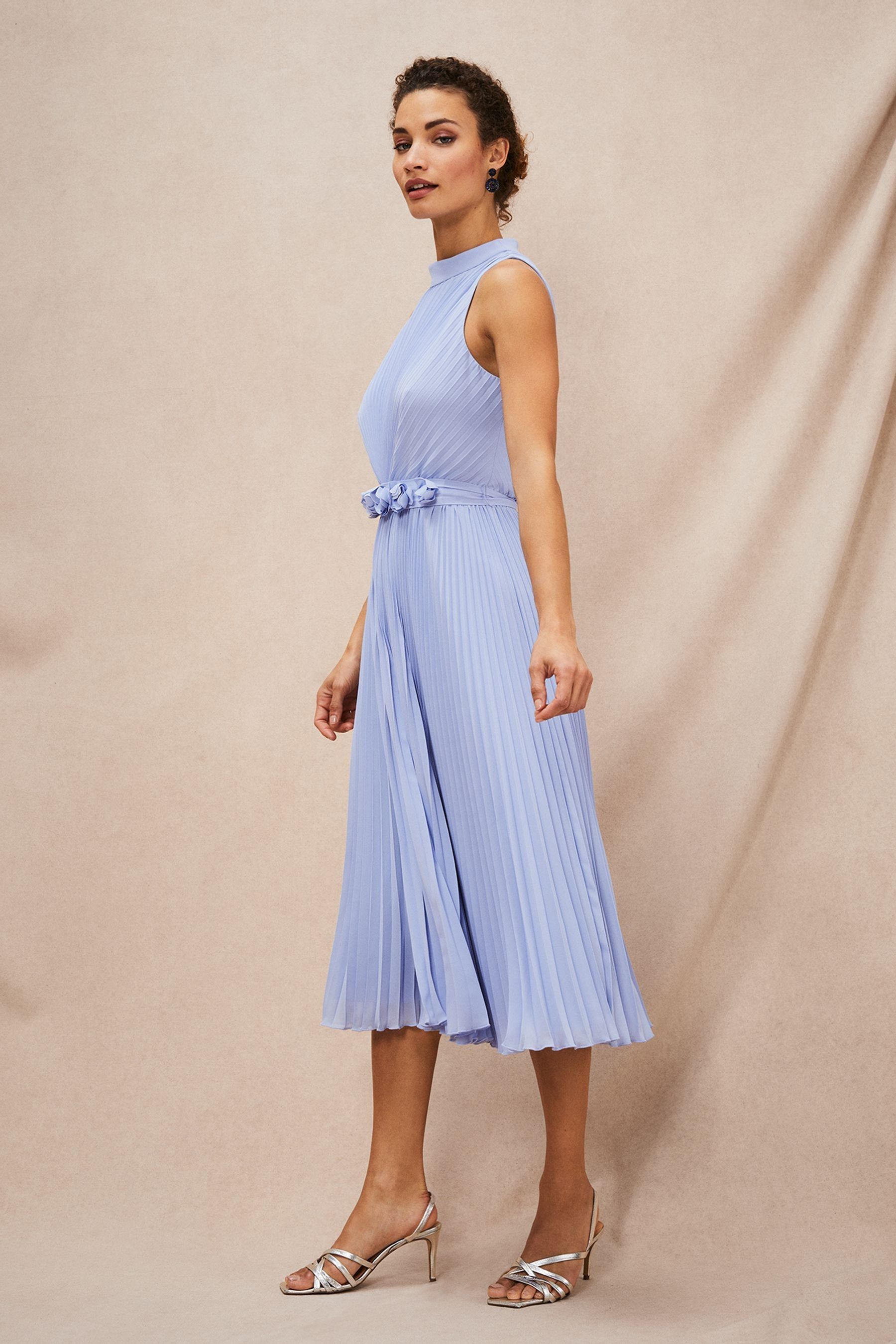 Buy Phase Eight Blue Simara Pleat Dress from the Next UK online shop
