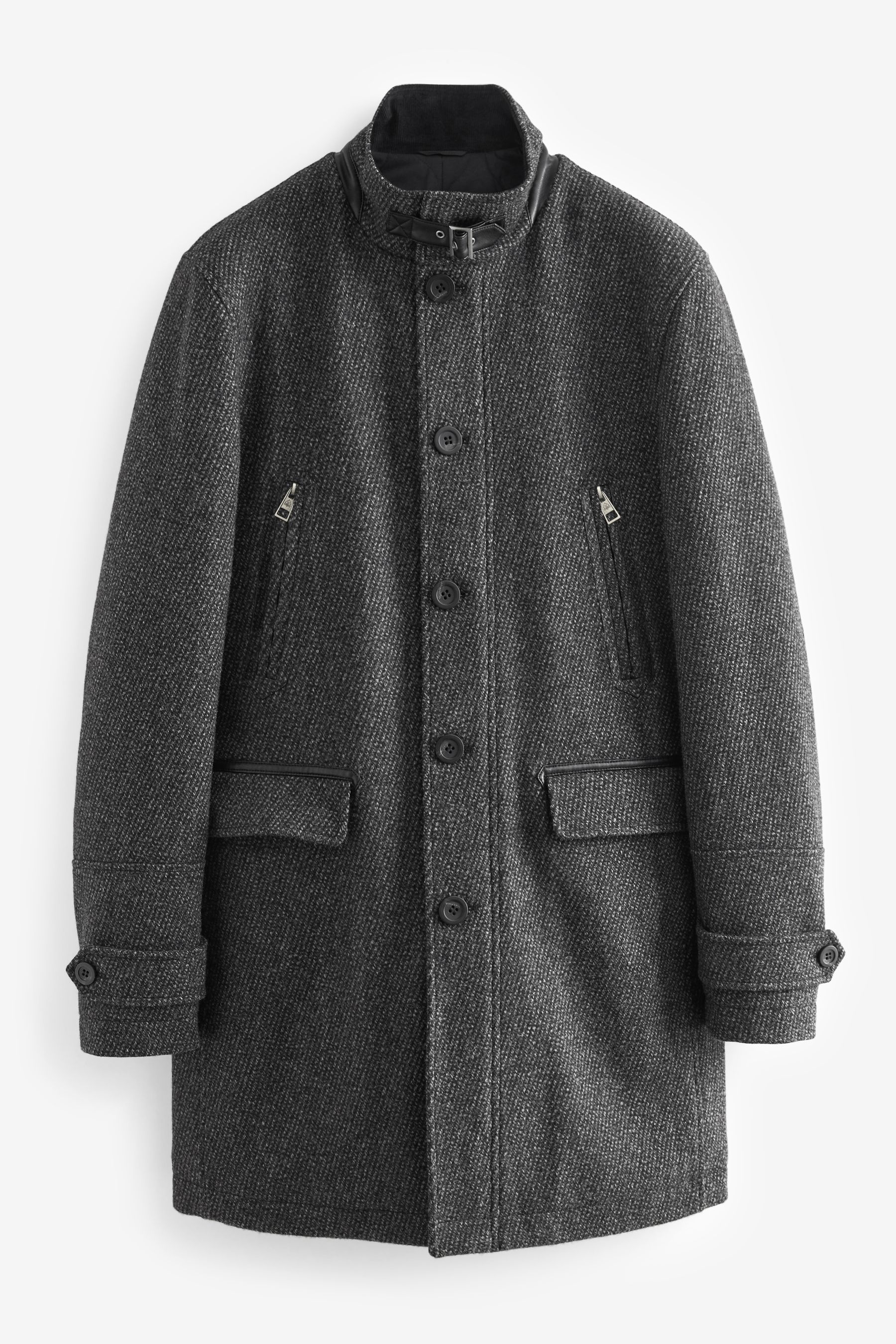 Buy Wool Blend Four Pocket Funnel Neck Coat from Next Ireland