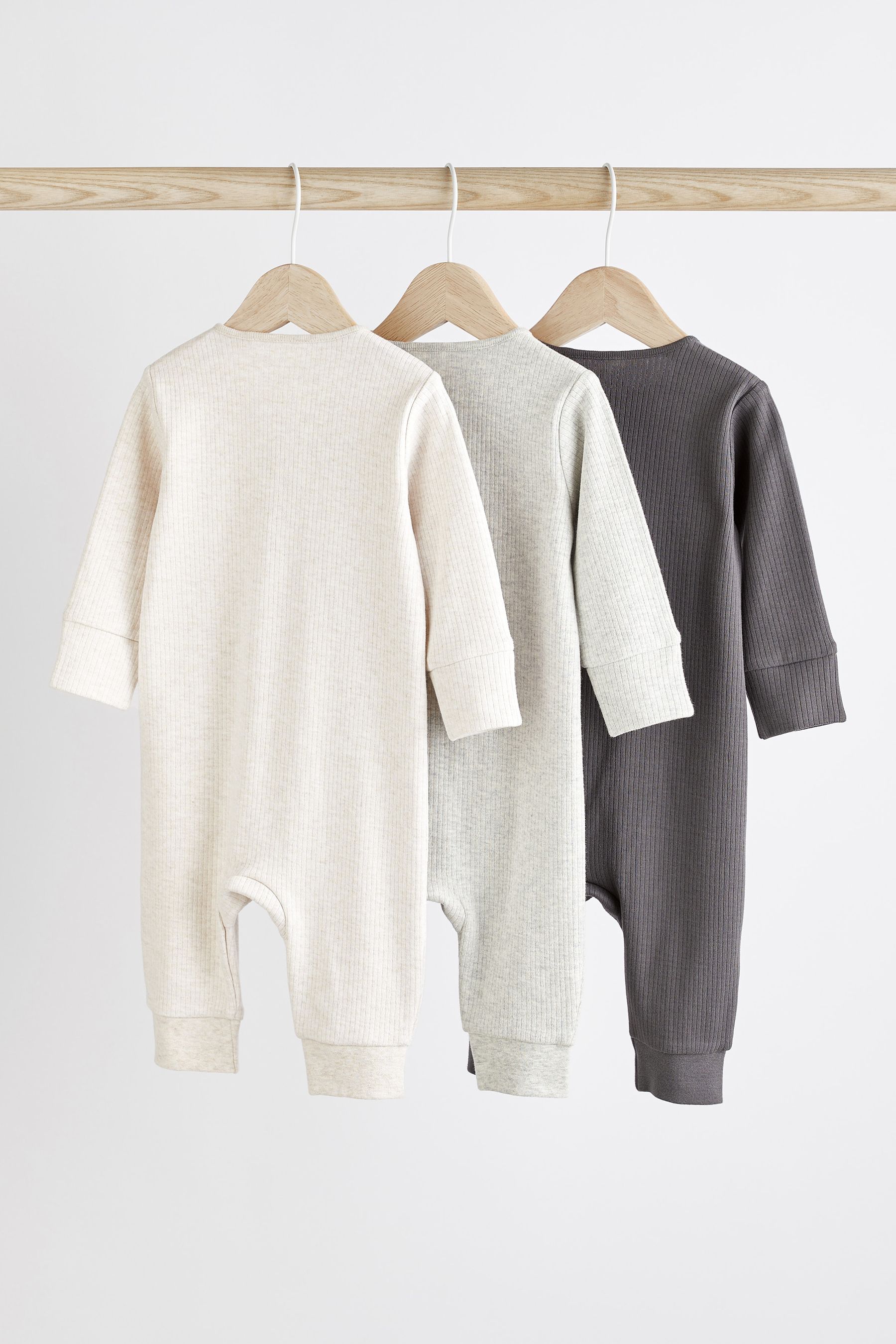 Buy Neutral Baby Footless 2 Way Zip Sleepsuits 3 Pack (0mths-3yrs) from ...