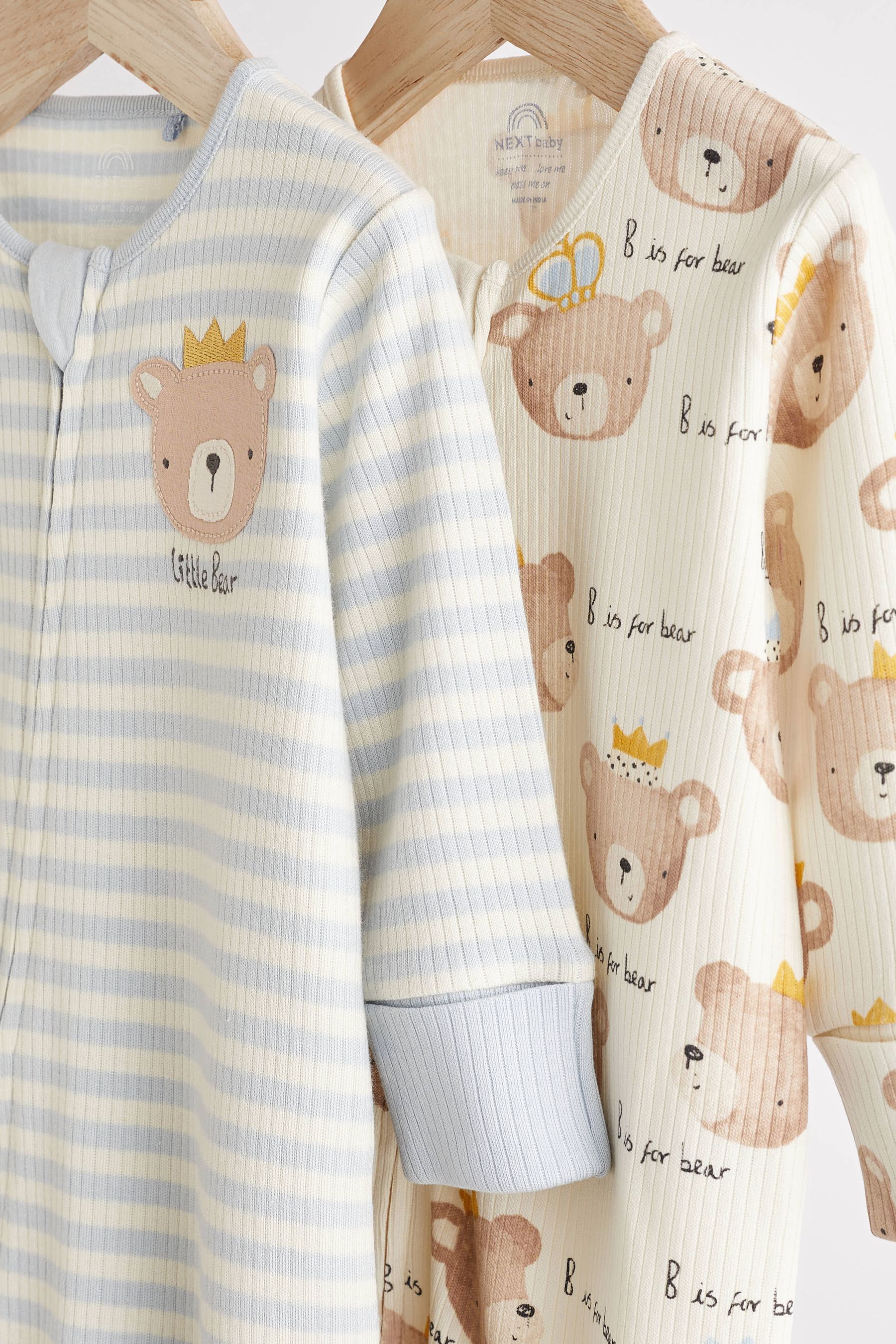 Buy Footless 2 Way Zip Baby Sleepsuits 2 Pack (0m-cy-2lata) from Next ...