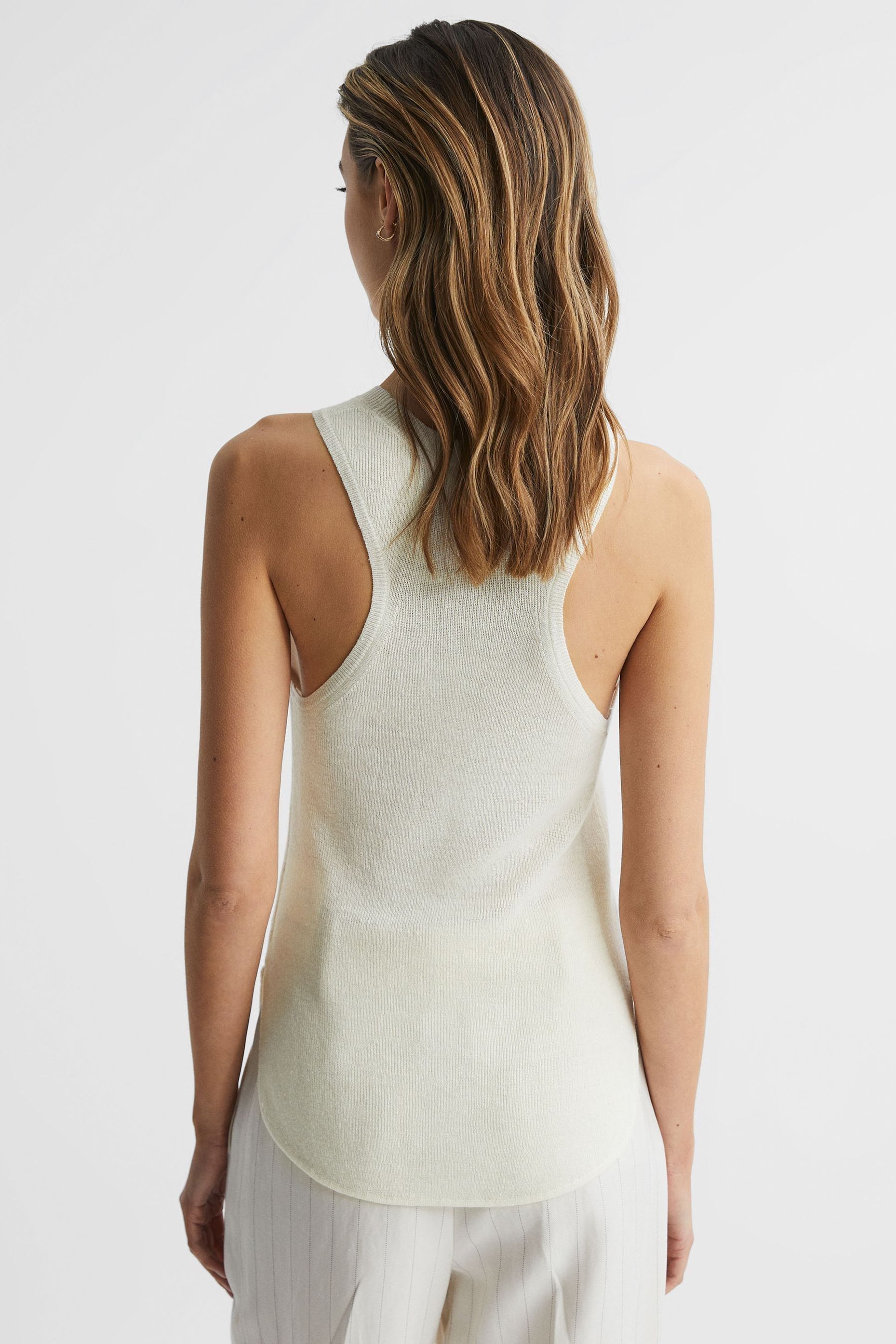 Buy Reiss Cream Piper Knitted Linen Vest from the Next UK online shop