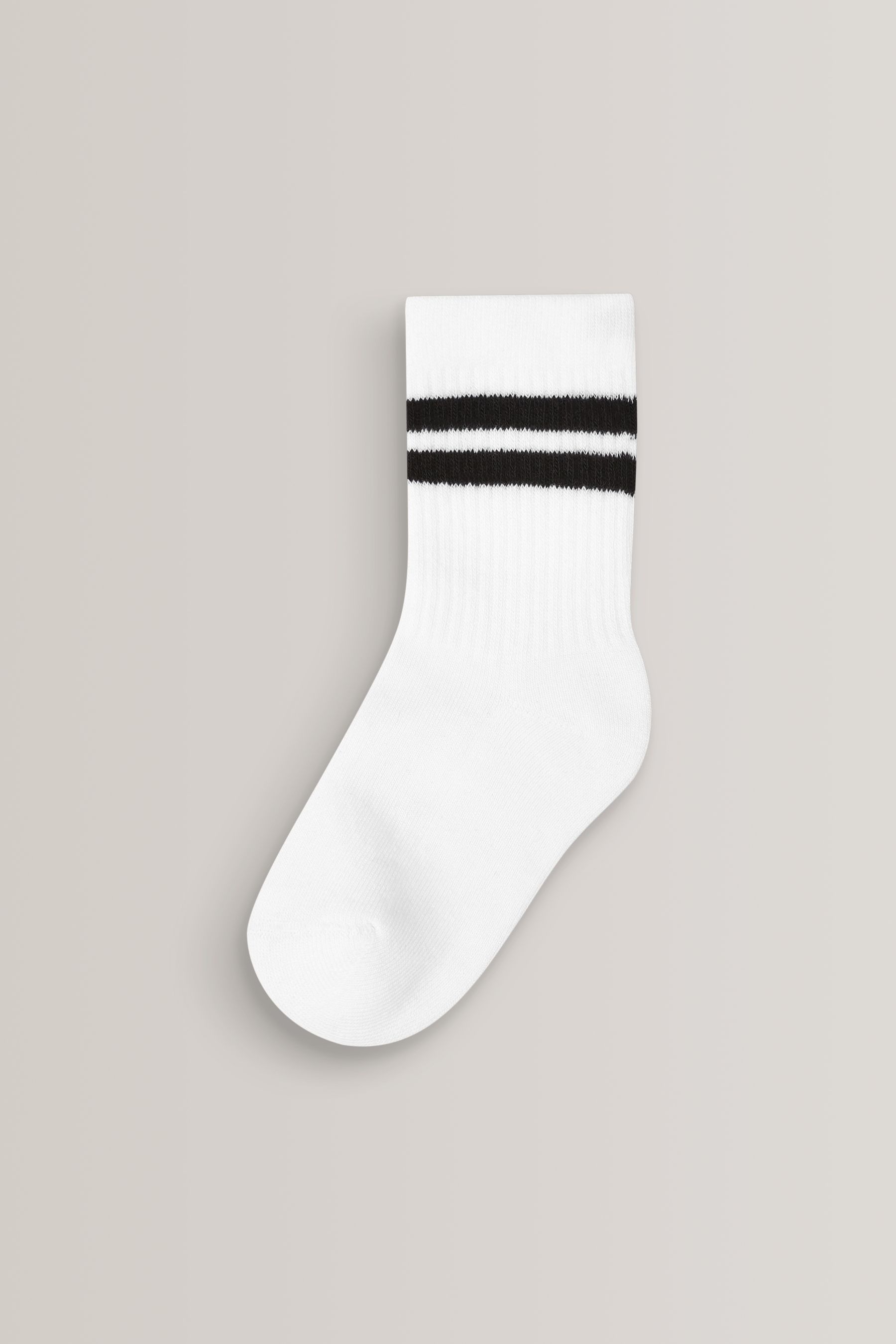 Buy White Cushioned Footbed Cotton Rich Ribbed Socks 5 Pack from the ...