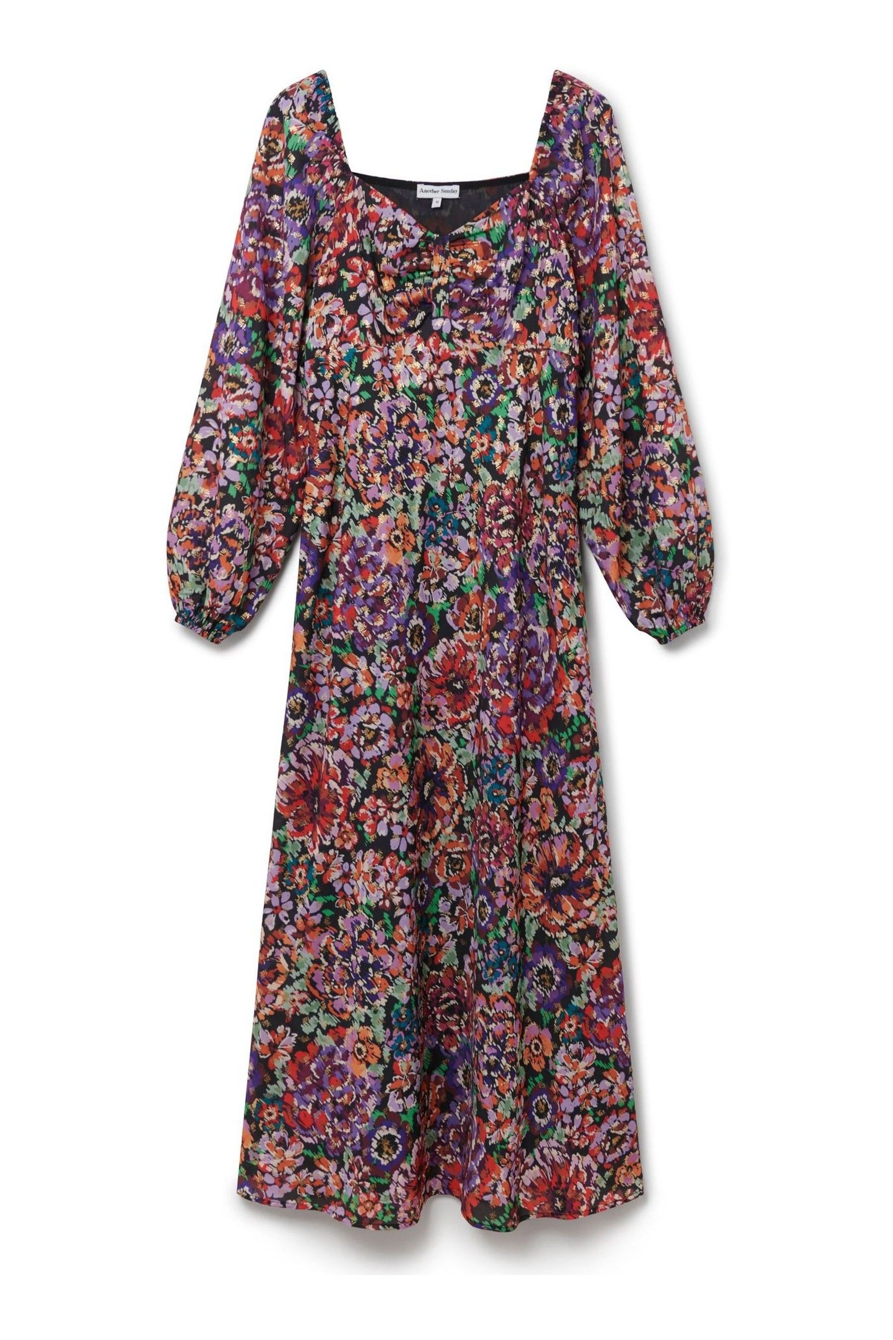 Buy Another Sunday Milkmaid Midi Dress In A Floral Pink Print from the ...