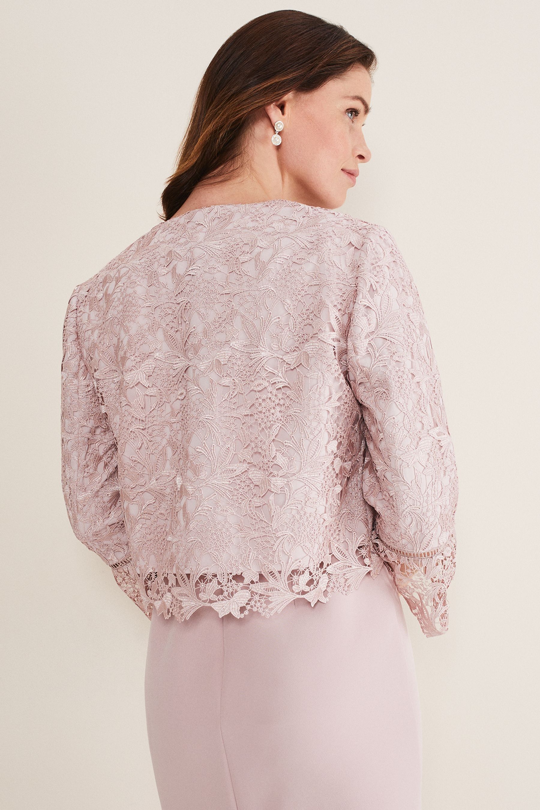 Buy Phase Eight Pink Isabella Lace Jacket from the Next UK online shop