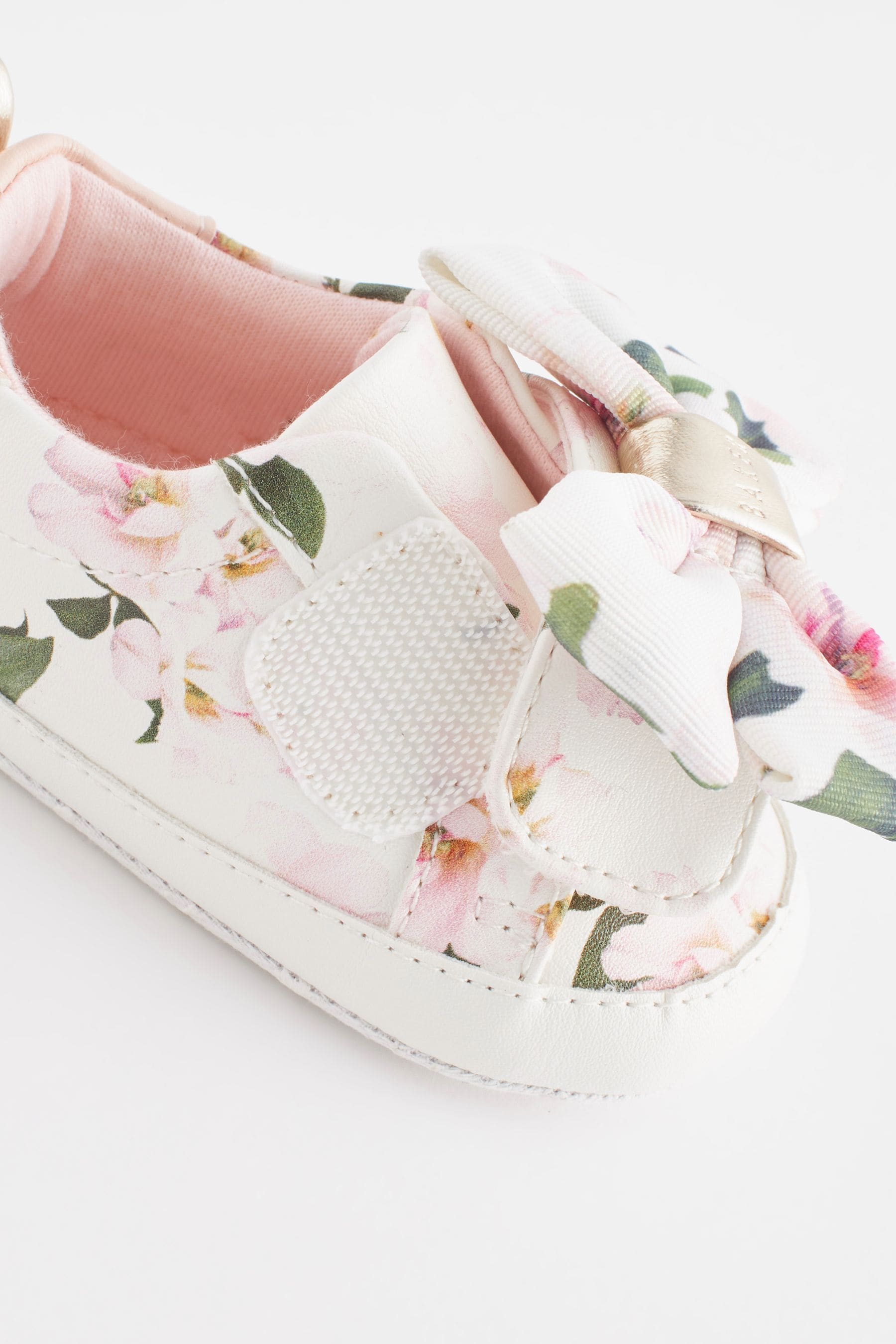 Buy Baker by Ted Baker Baby Girls Floral Organza Bow White Trainer ...