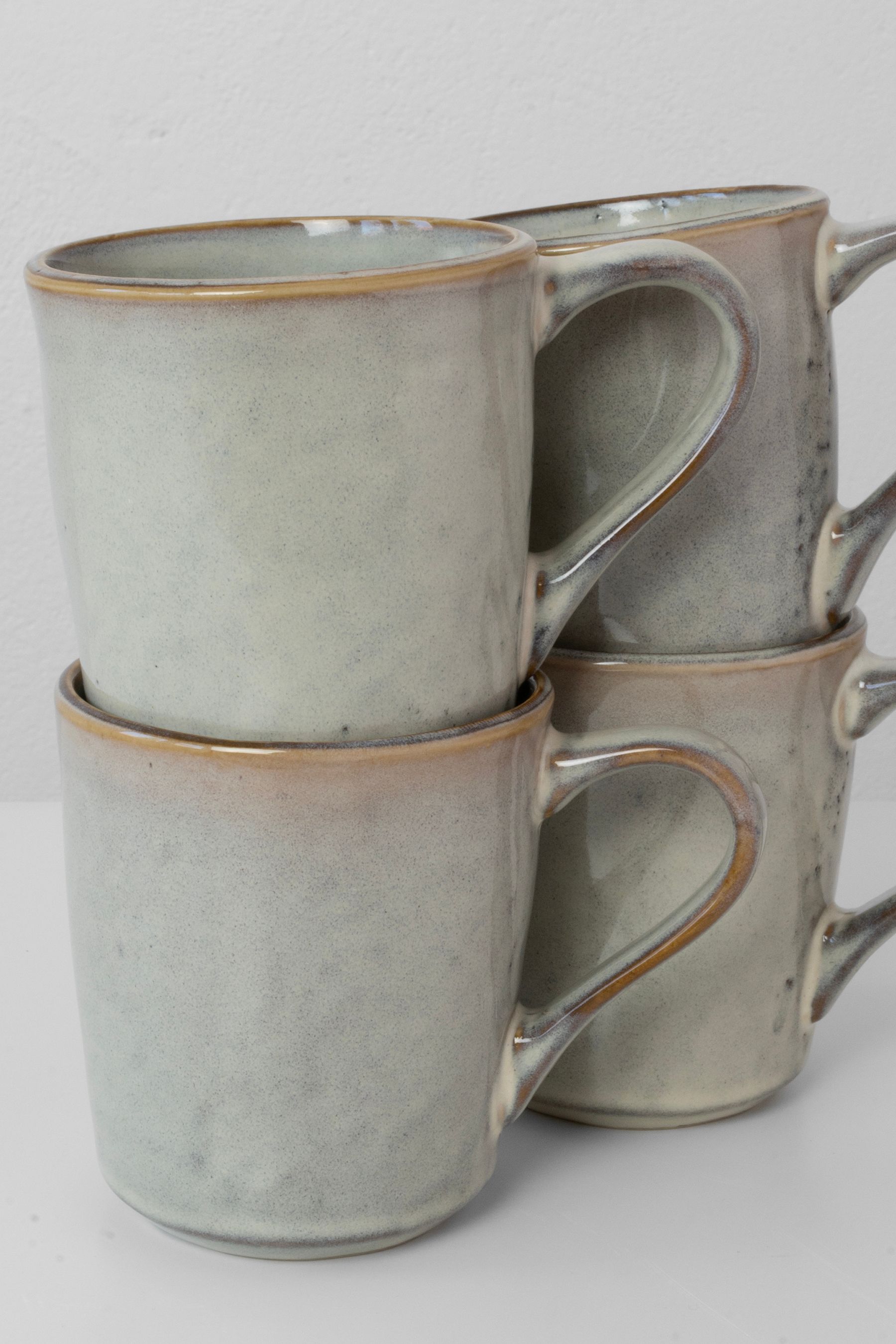 Buy Dutch Rose Cream Green Organic Set 4 Mugs Set of 4 Gift Boxed from ...