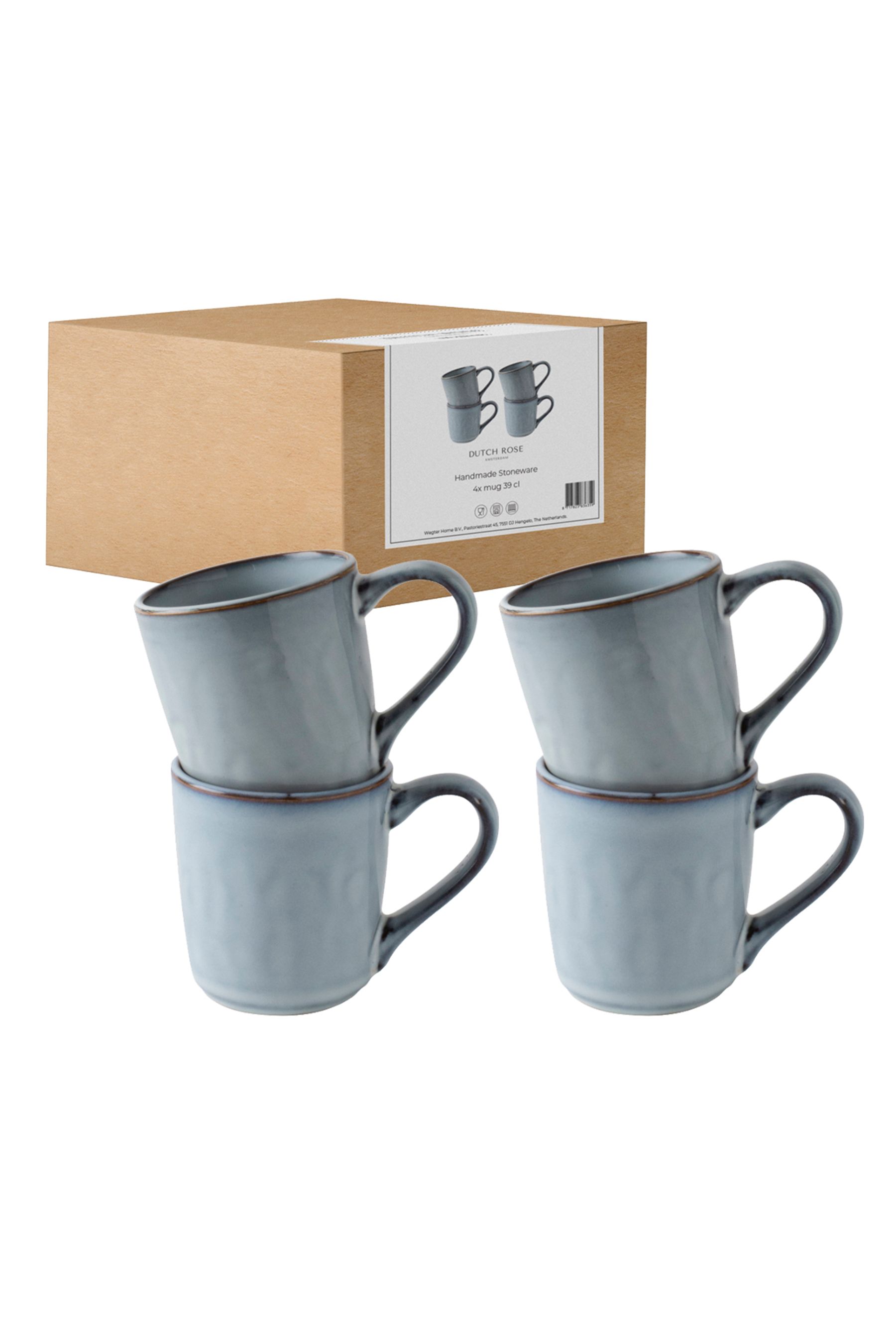 Buy Dutch Rose Blue Green Organic Set 4 Mugs Set of 4 Gift Boxed from ...