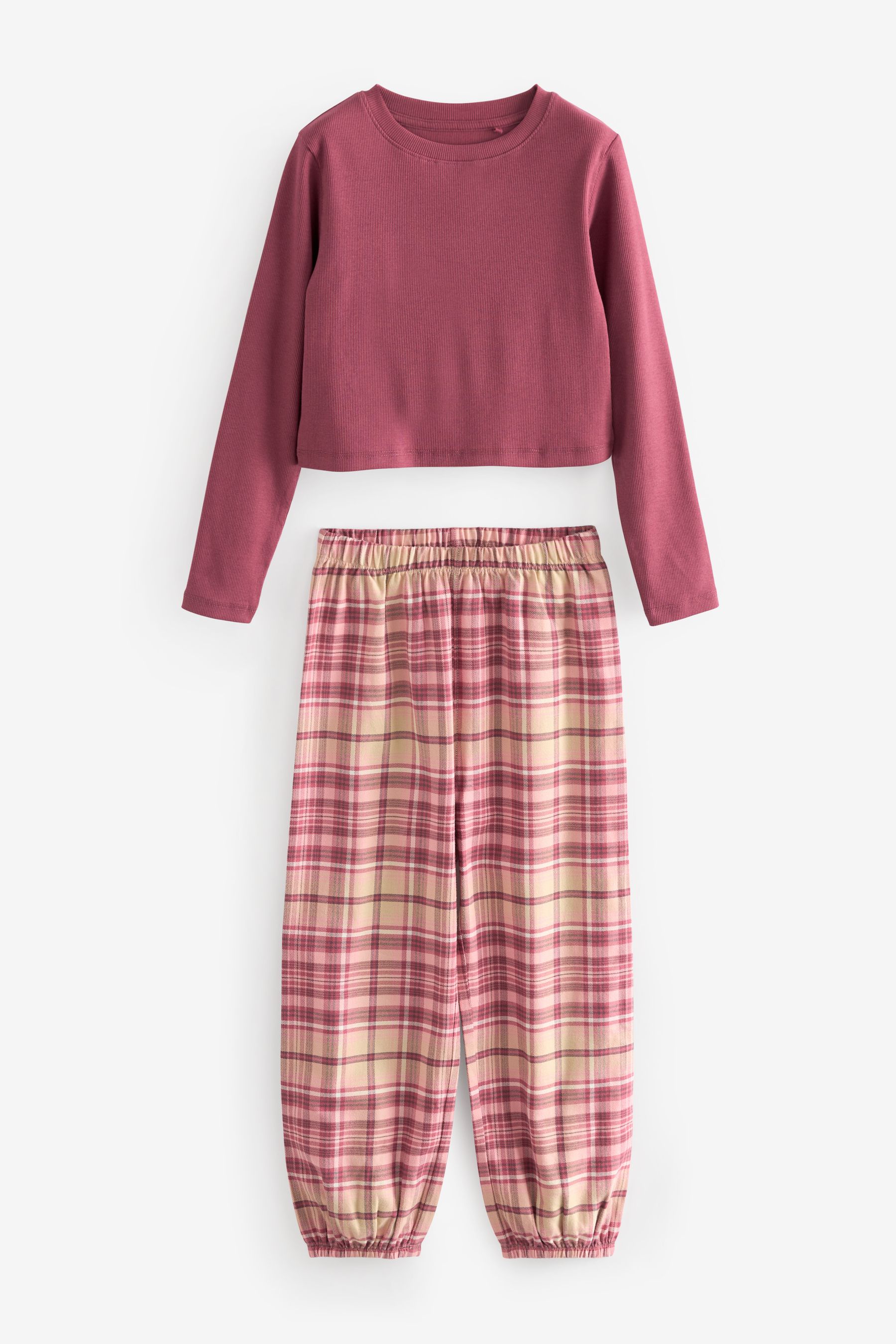 Buy Pink/Cream Woven Check Pyjamas 2 Packs (3-16yrs) from the Next UK ...