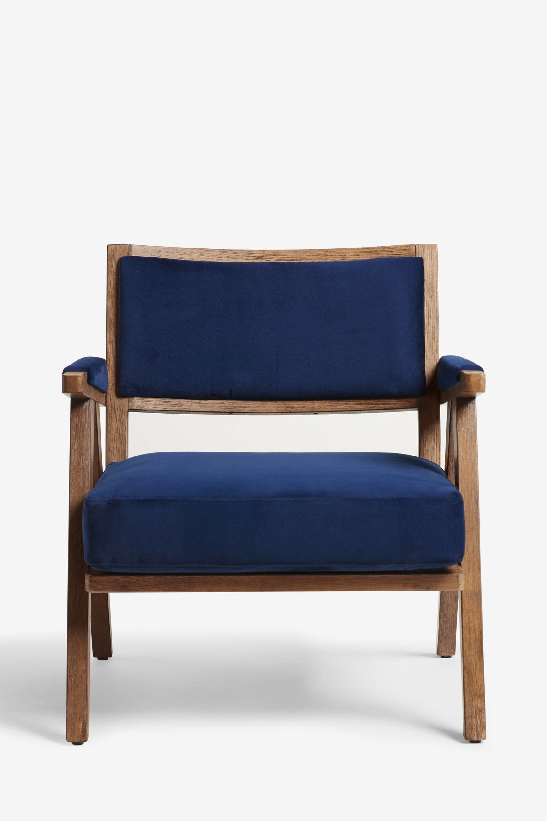Buy Bronx Frame Soft Velvet Navy Blue Abe Wooden Accent Chair from the ...