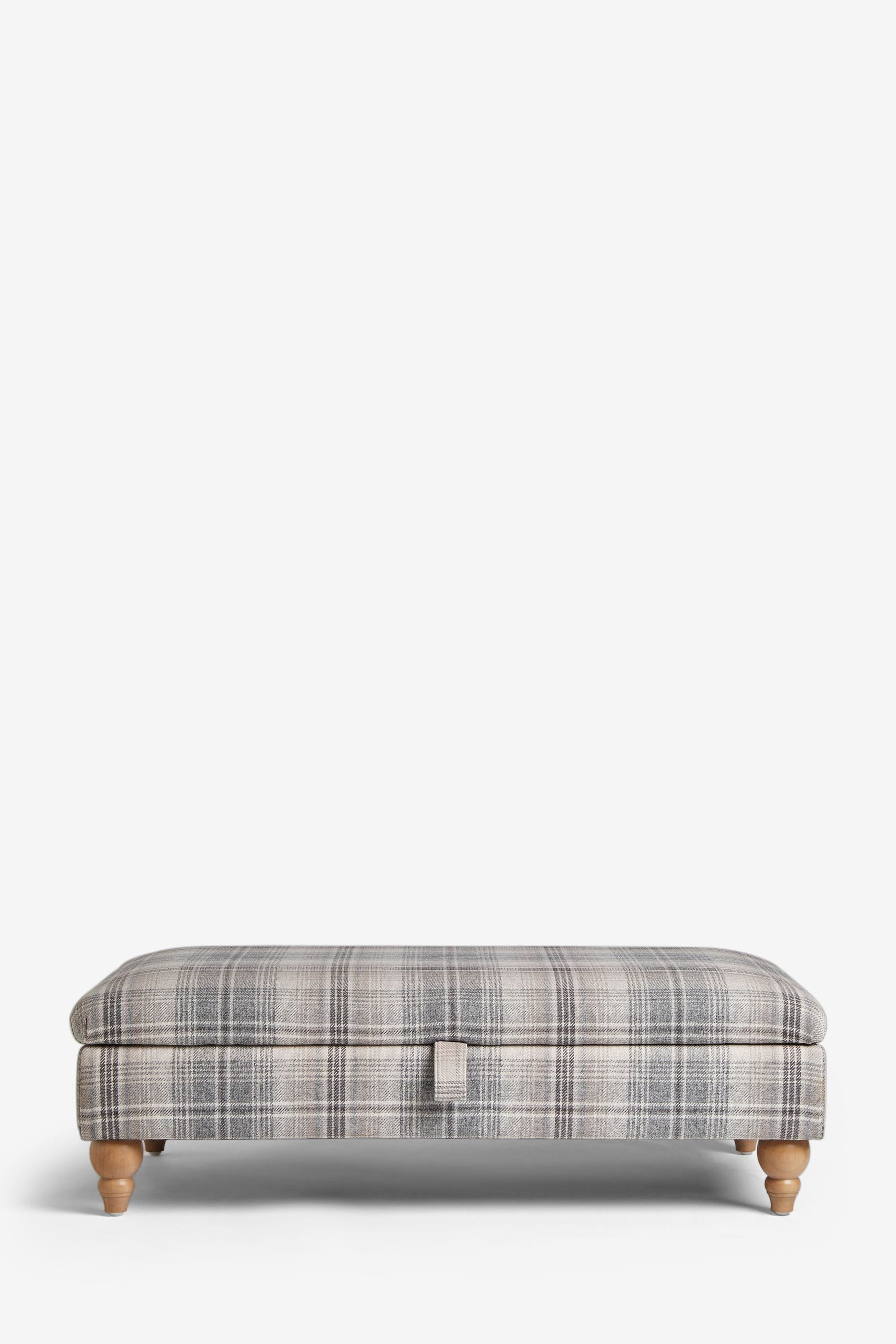Buy Versatile Check Nevis Grey Albury Large with Storage Footstool from ...