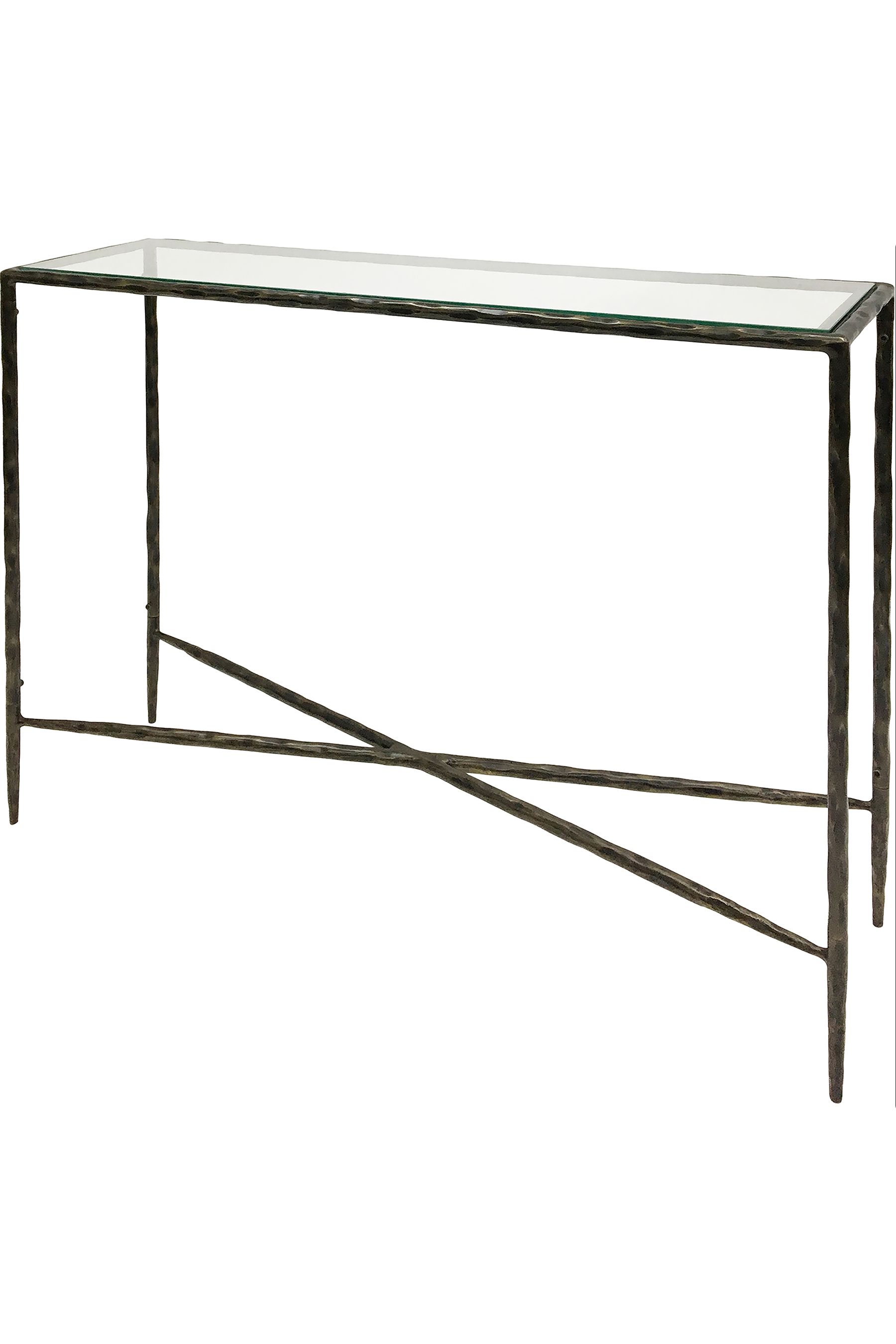 Buy Libra Interiors Bronze Patterdale Small Glass Top Console Table ...