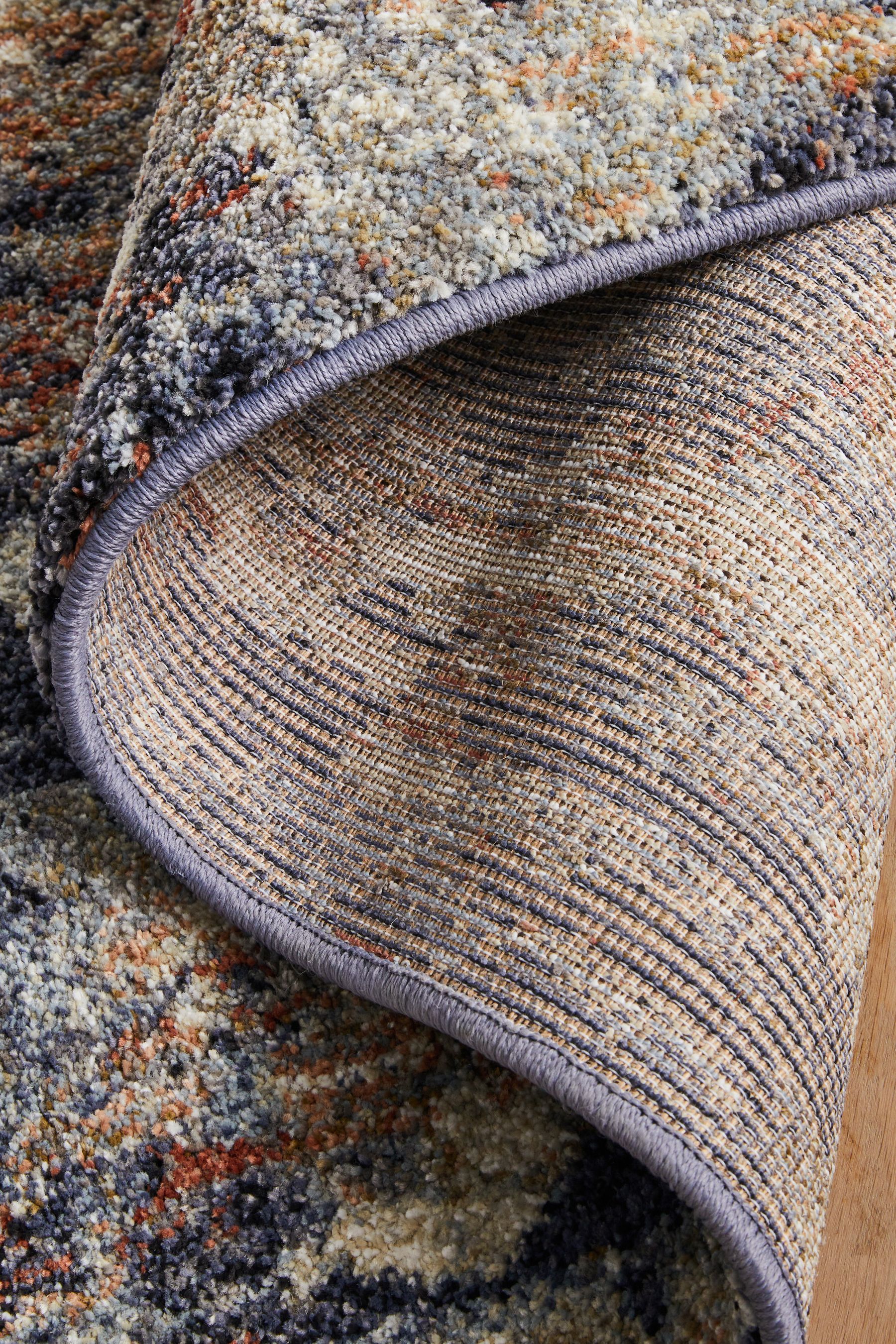 Buy Navy Blue Rustic Abstract Rug from the Next UK online shop