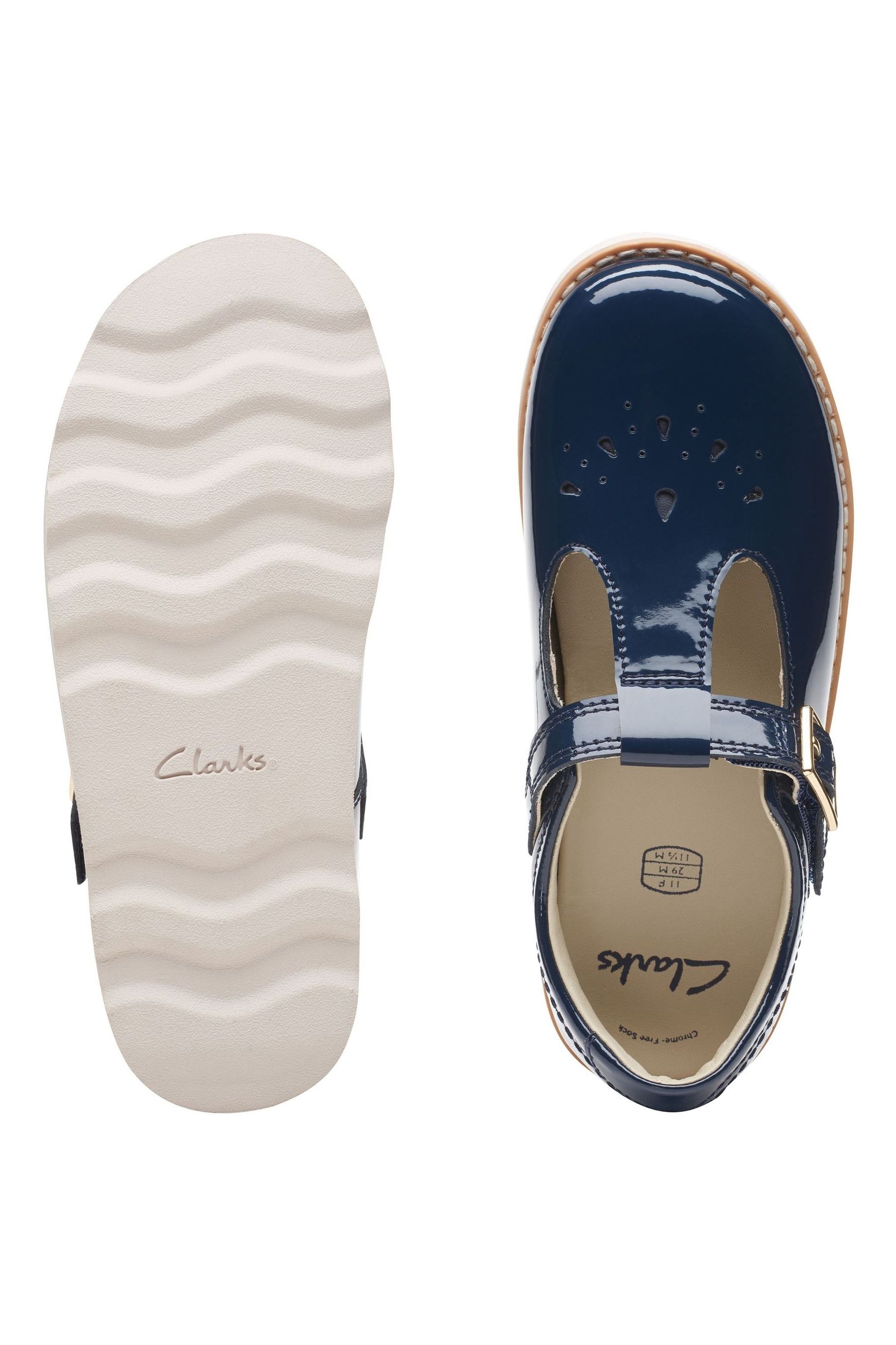 Buy Clarks Blue Multi Fit Patent Crown Print Kids Shoes from the Next ...