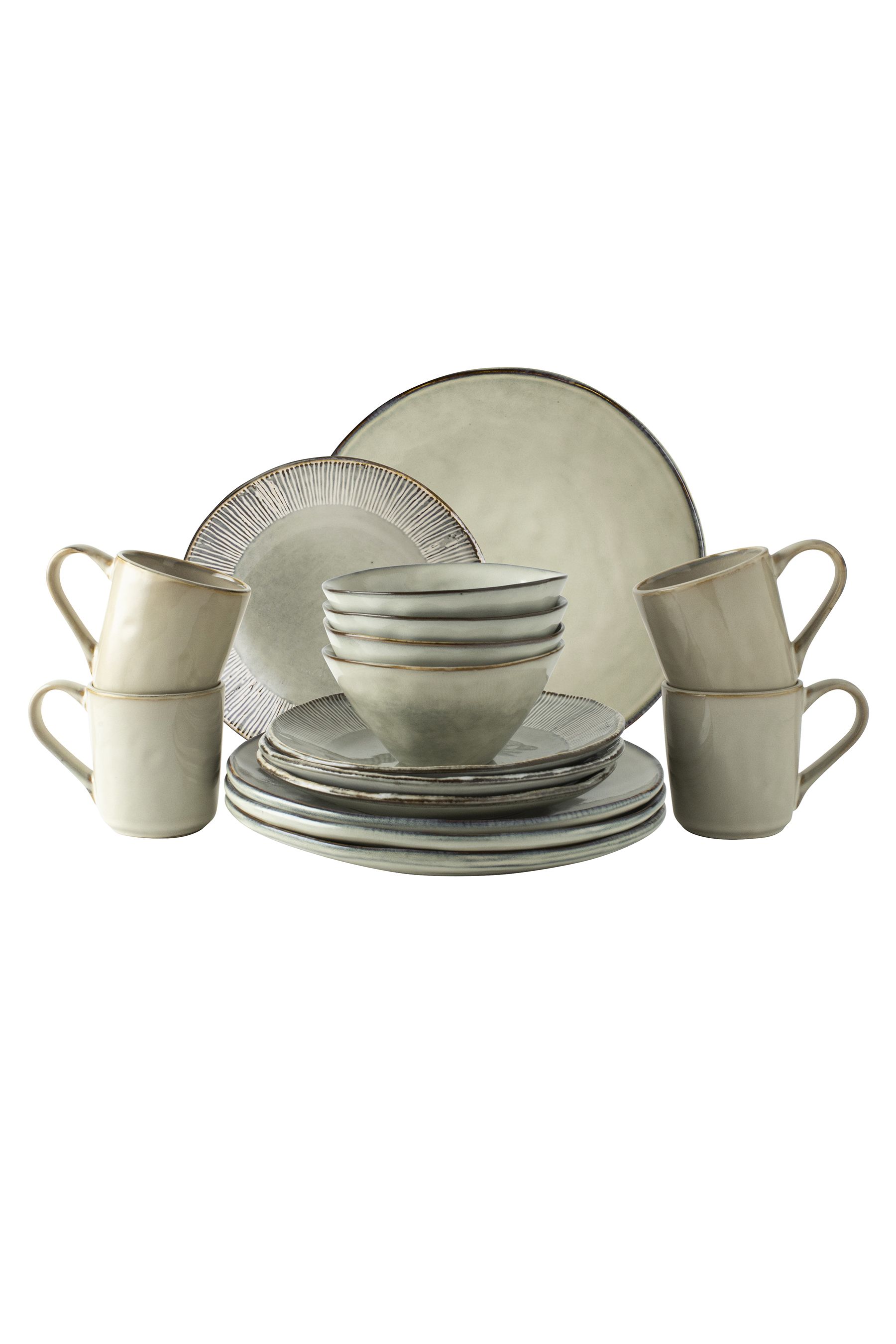 Buy Dutch Rose 12 Piece Cream Organic Dinner 12 Piece Dinner Set with ...