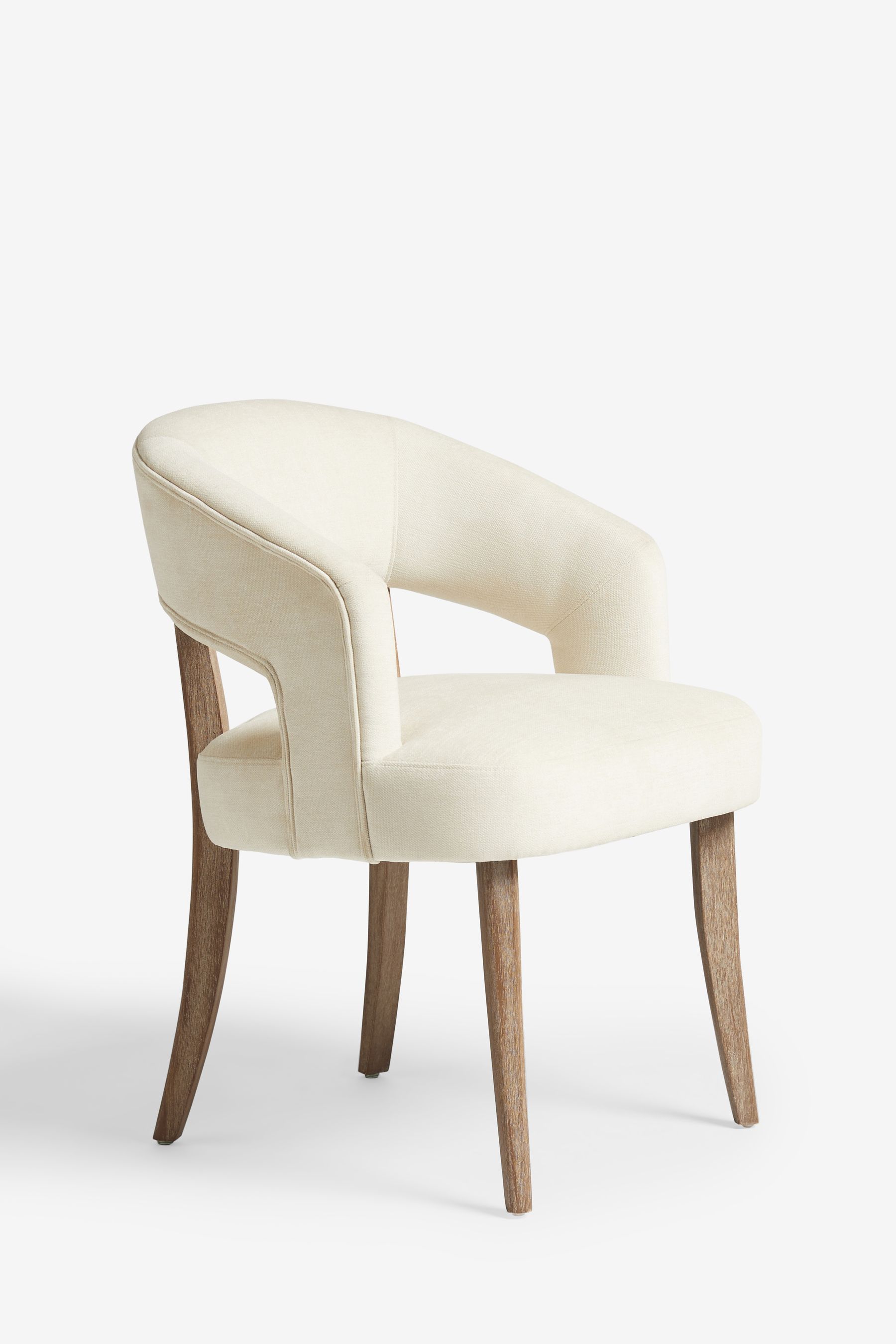 Buy Set of 2 Fine Chenille Light Natural Remi Arm Dining Chairs from ...