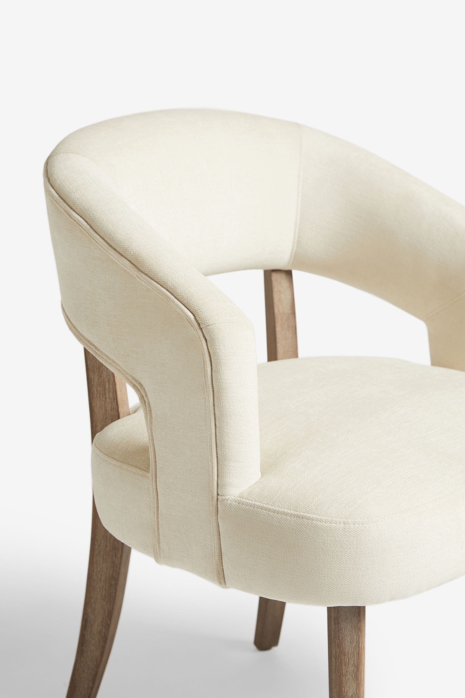 Buy Set of 2 Fine Chenille Light Natural Remi Arm Dining Chairs from ...