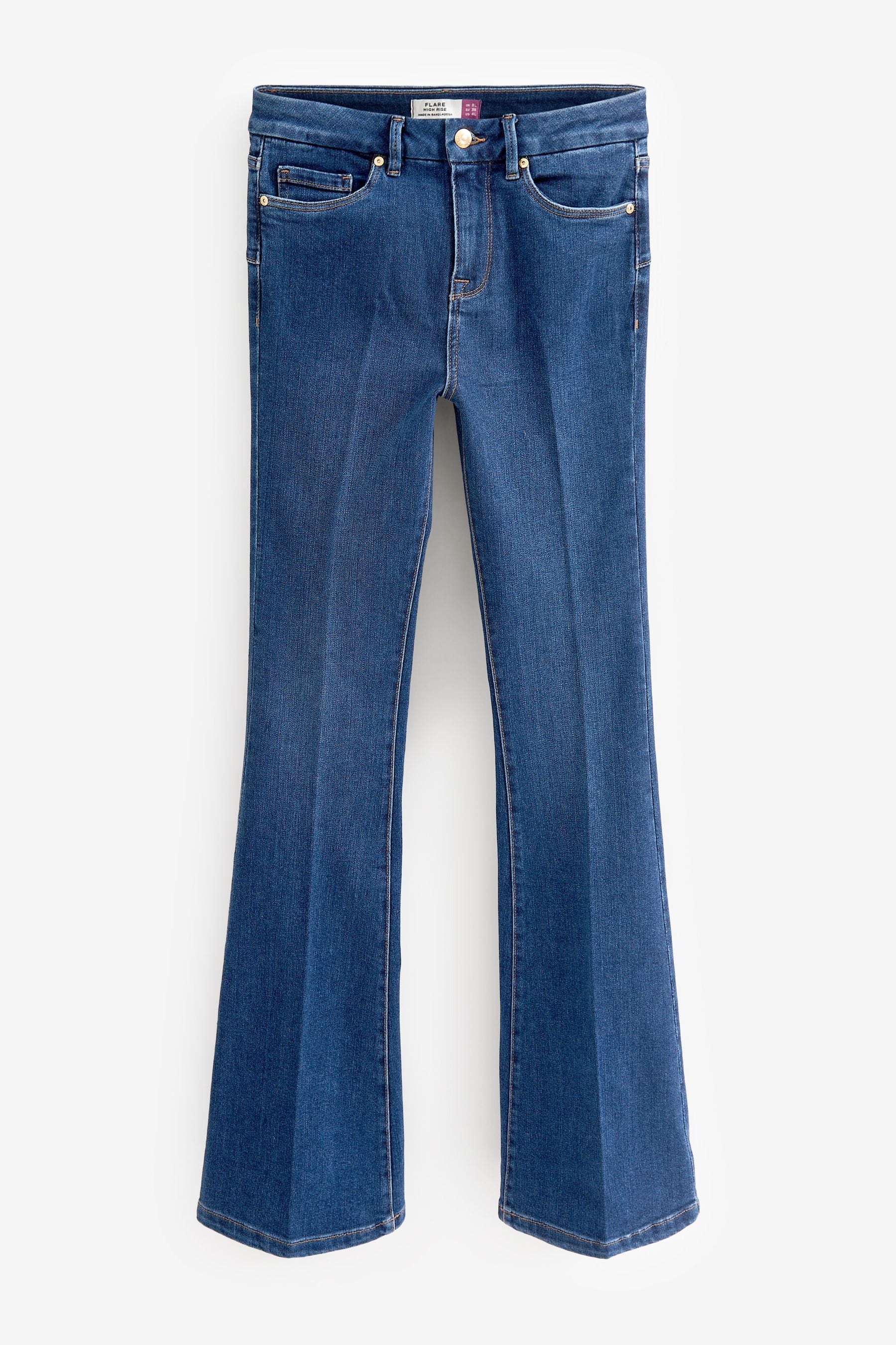 Buy Denim Dark Blue Press Crease Flared Jeans from Next Ireland