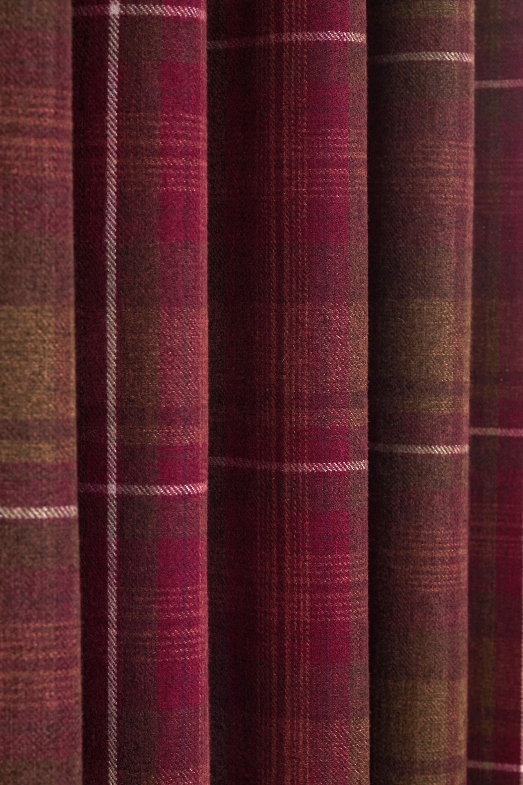 Buy Red Highland Check Super Thermal Eyelet Door Curtain from the Next ...