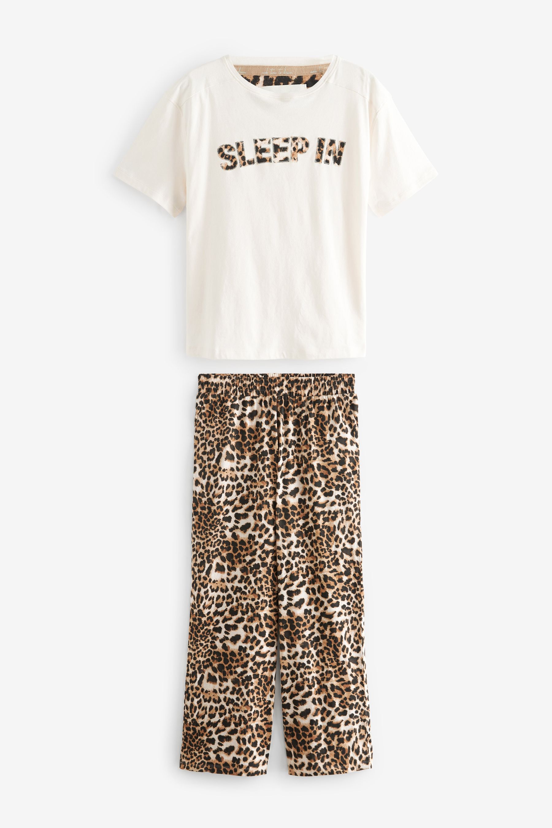 Buy Tan Brown Leopard Cotton Pyjamas from the Next UK online shop