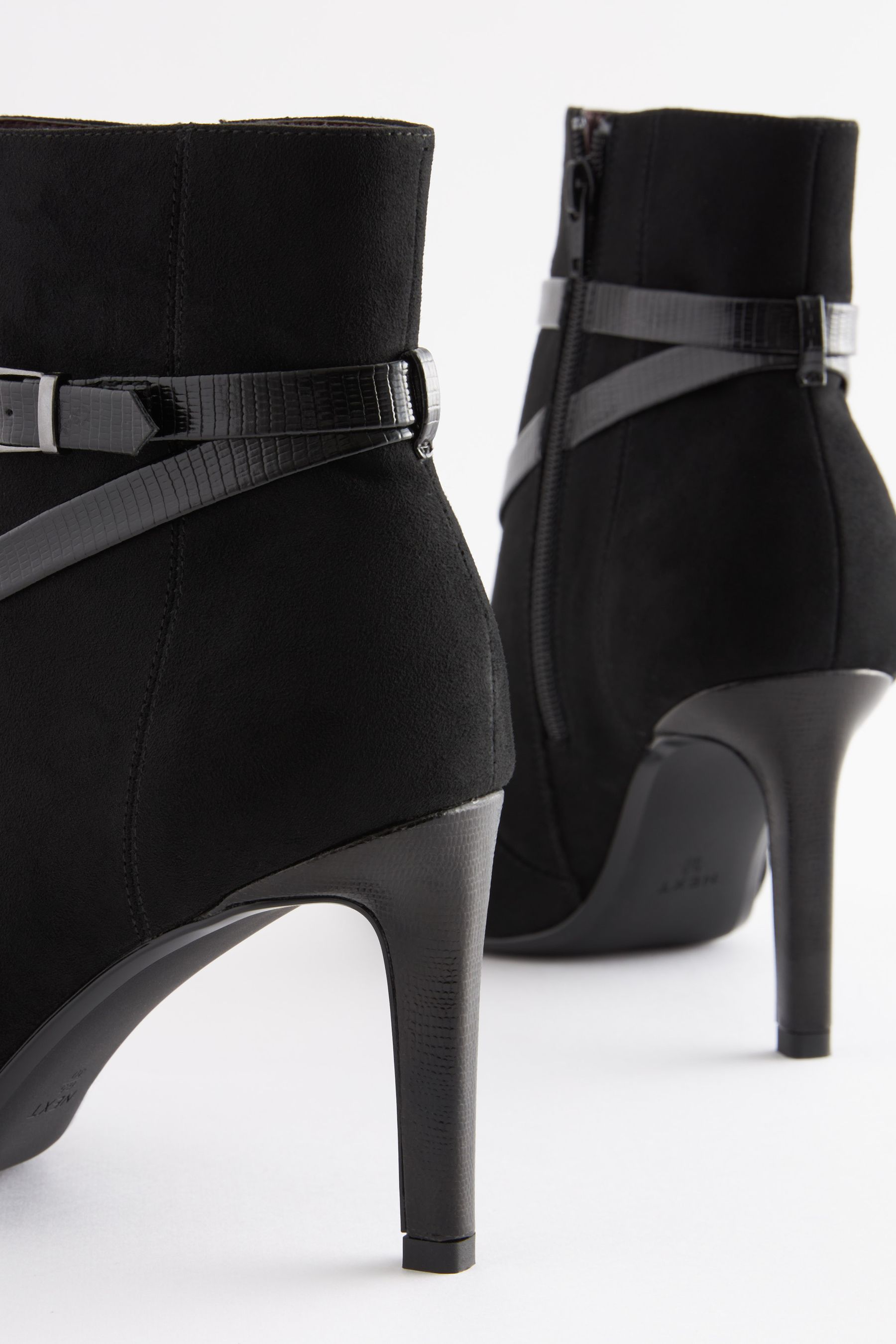 Buy Black Regular/Wide Fit Forever Comfort® Buckle Detail Heeled Ankle ...