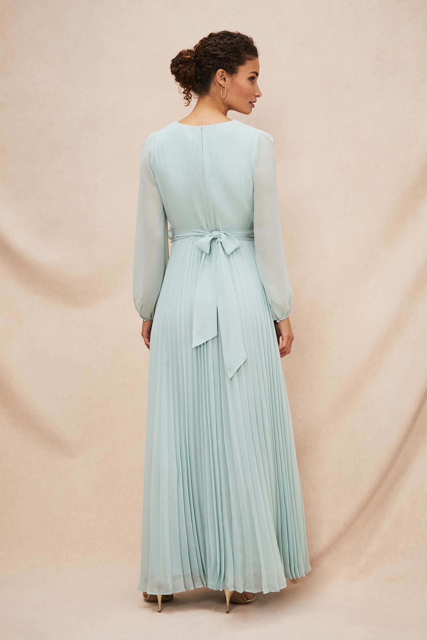Buy Phase Eight Green Alecia Pleated Maxi Dress from Next Ireland