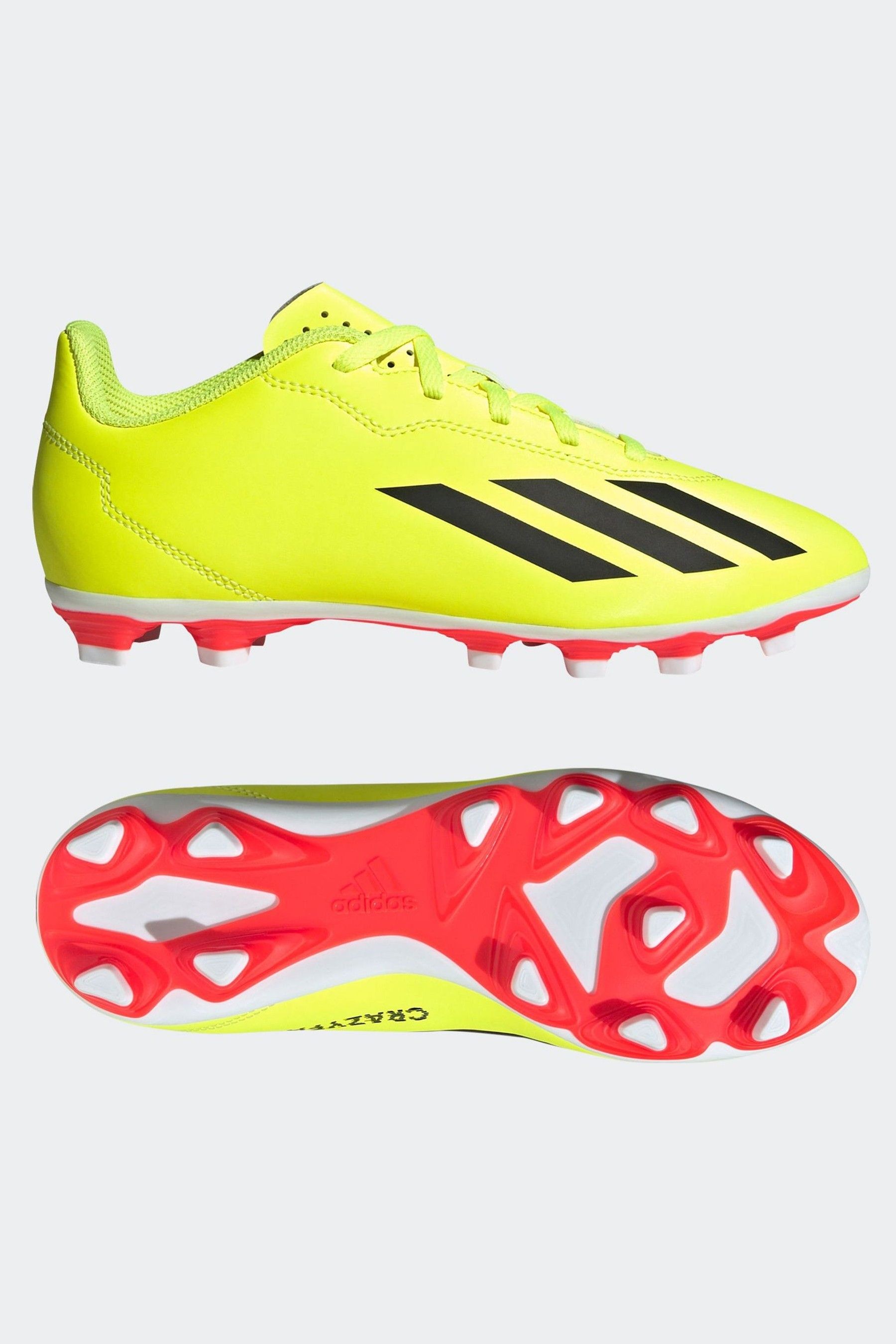 Buy adidas Yellow Football X Crazyfast Club Flexible Ground Kids Boots ...