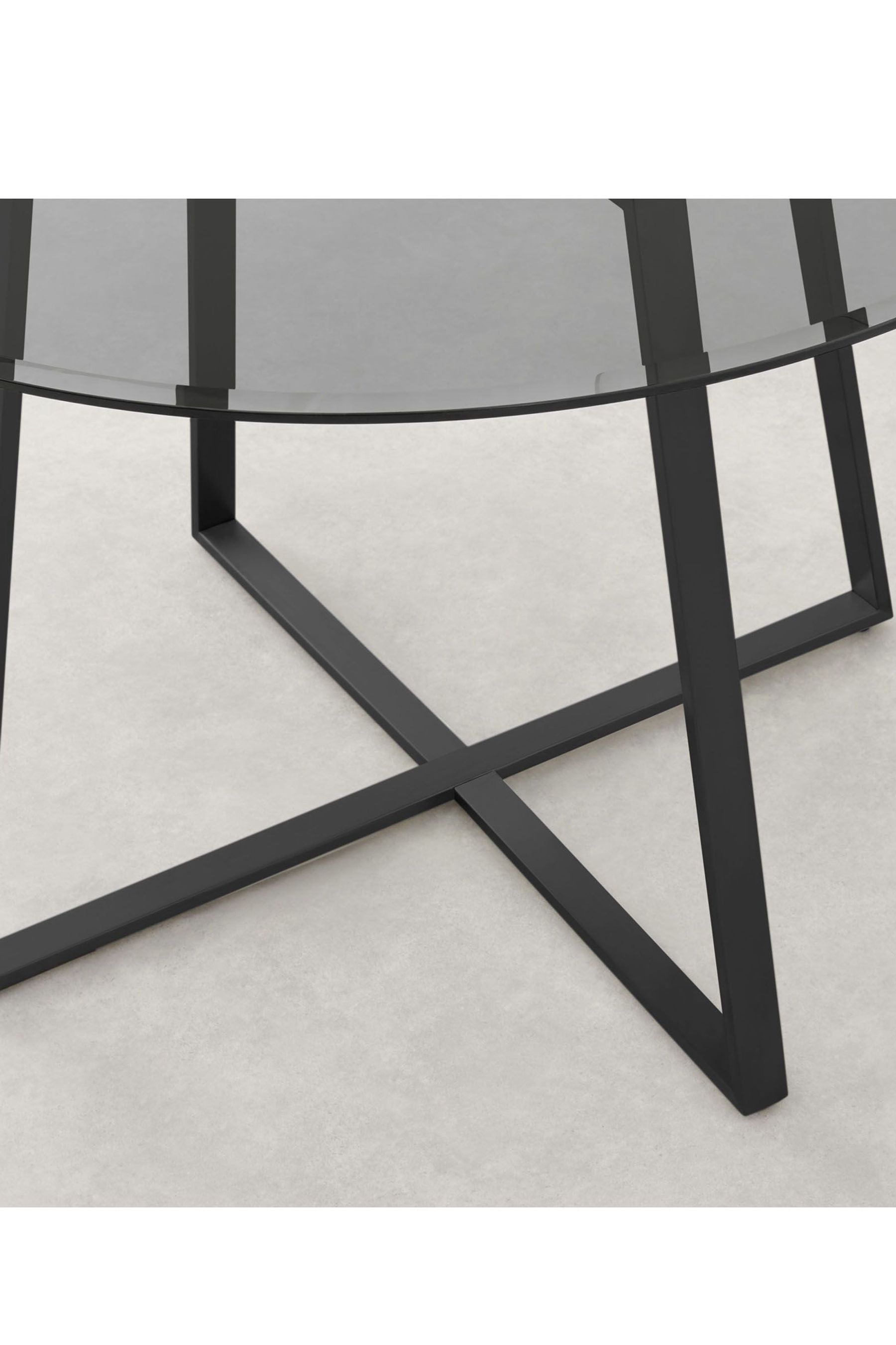 Buy MADE.COM Black & Smoked Glass Haku 4 Seater Round Dining Table from ...