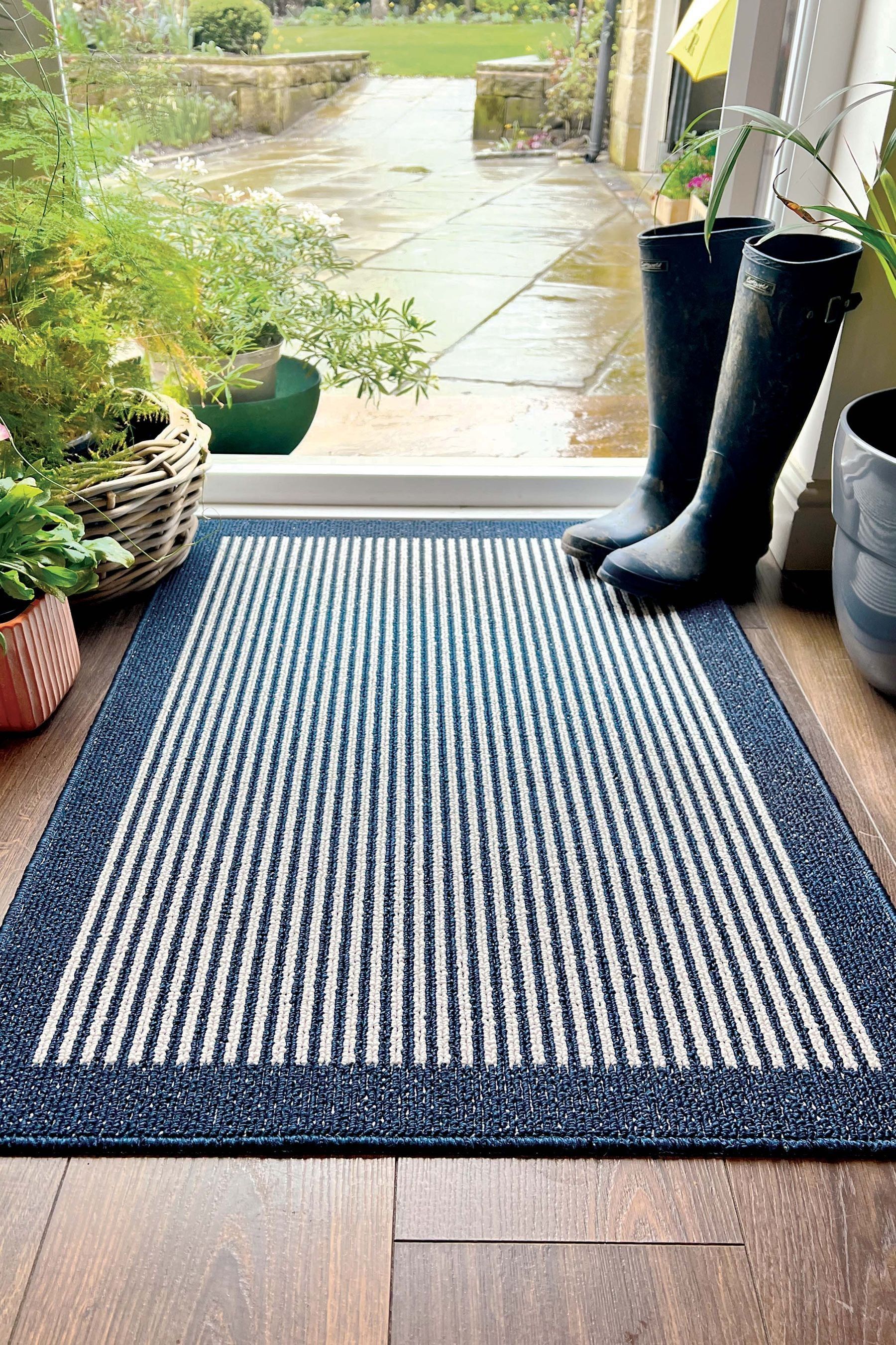 Buy My Mat Blue Stain Resistant Stripe Runner from the Next UK online shop