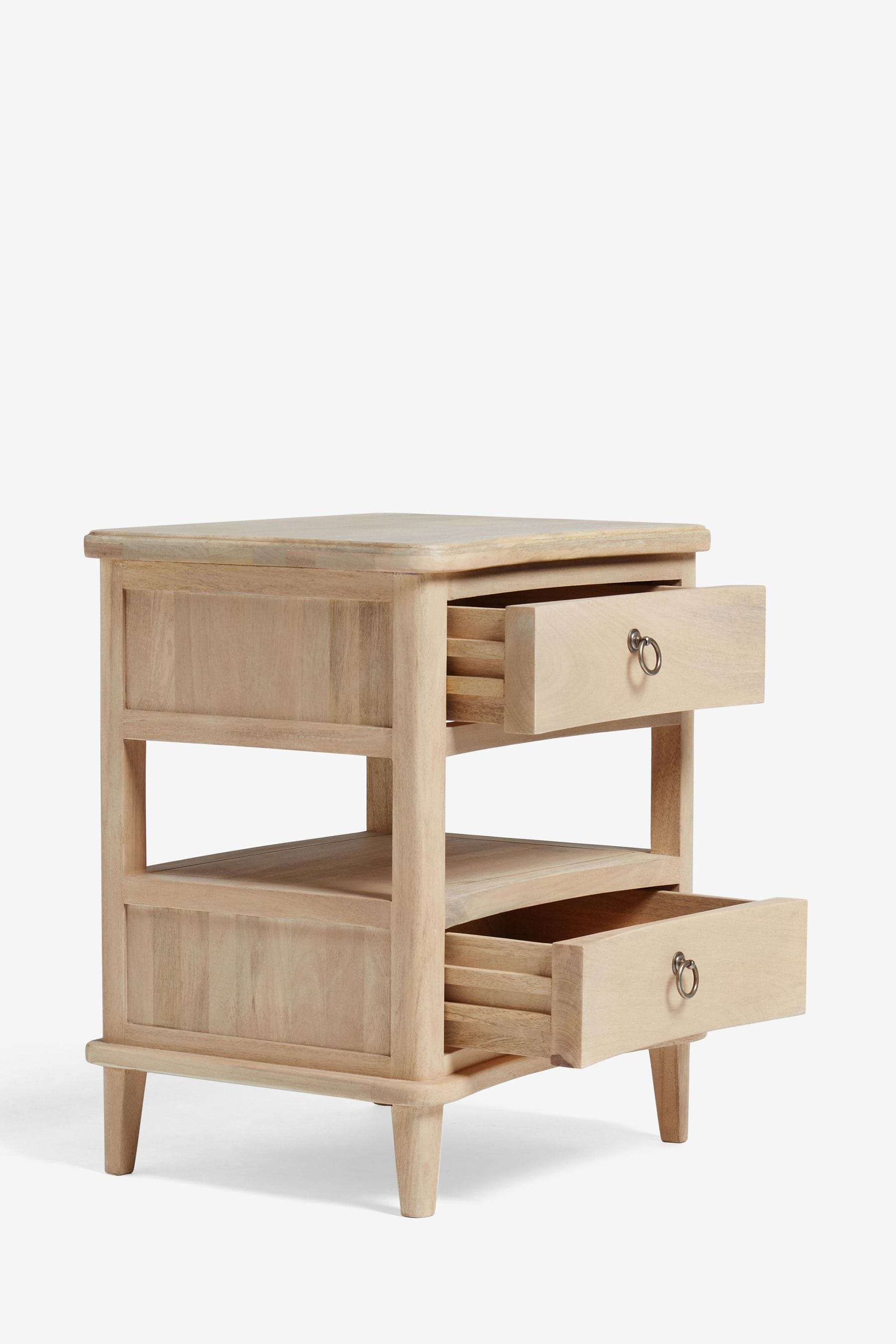Buy Light Natural Sadie Mango Wood 2 Drawer Bedside Table from the Next ...