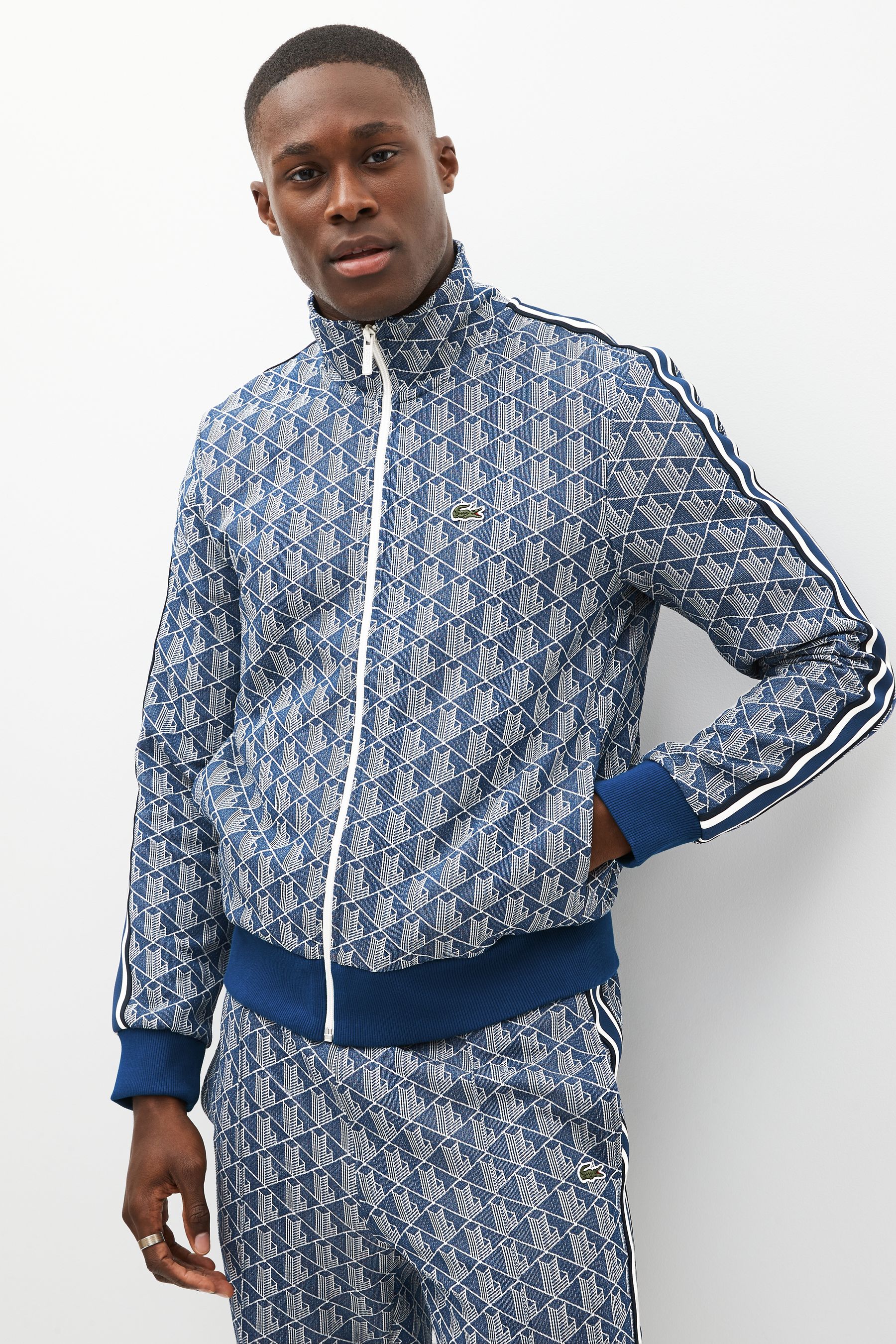 Buy Lacoste Jacquard Monogram Zip Through Sweatshirt from the Next UK ...