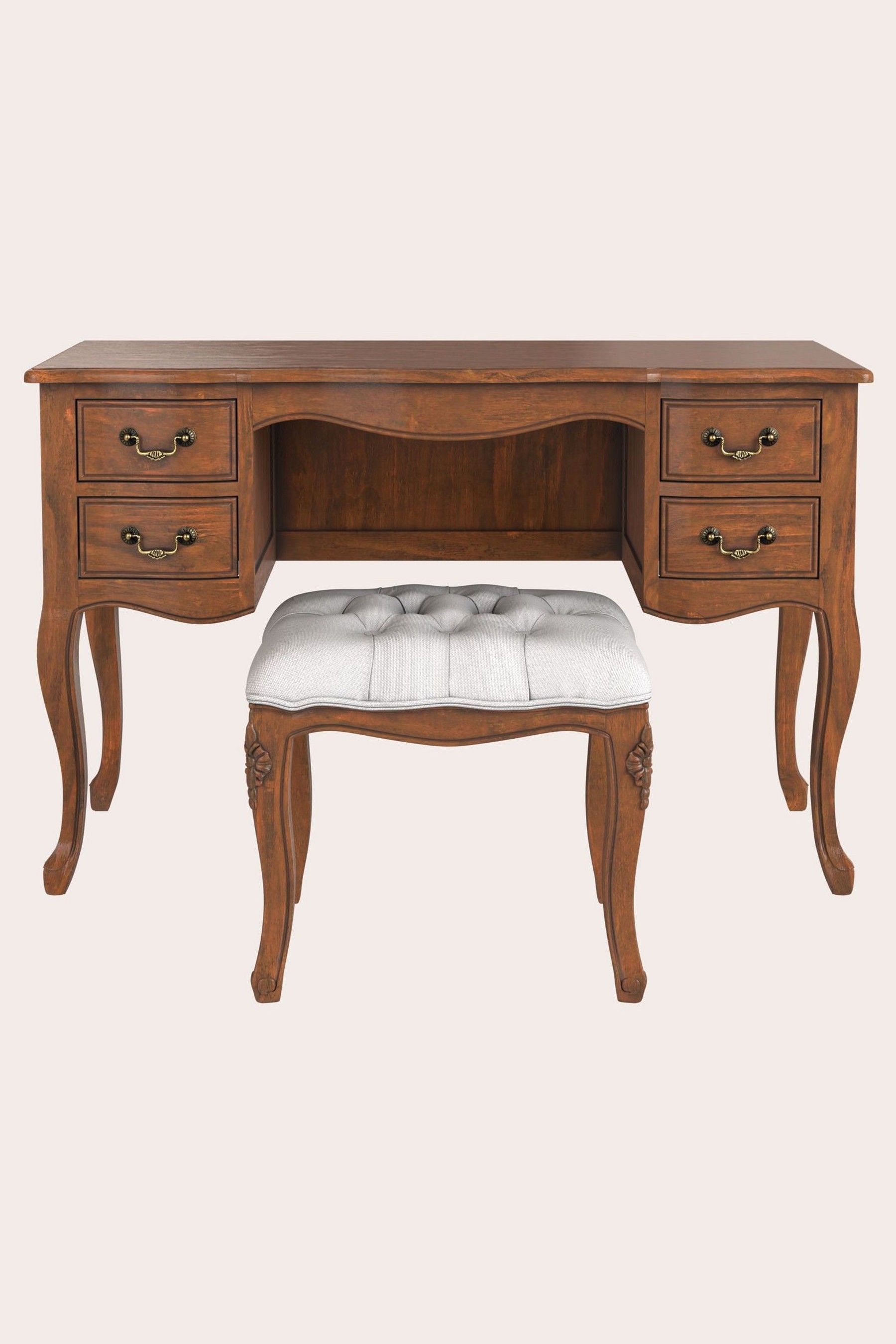 Buy Laura Ashley Walnut Montpellier Dressing Table Stool Set from the ...