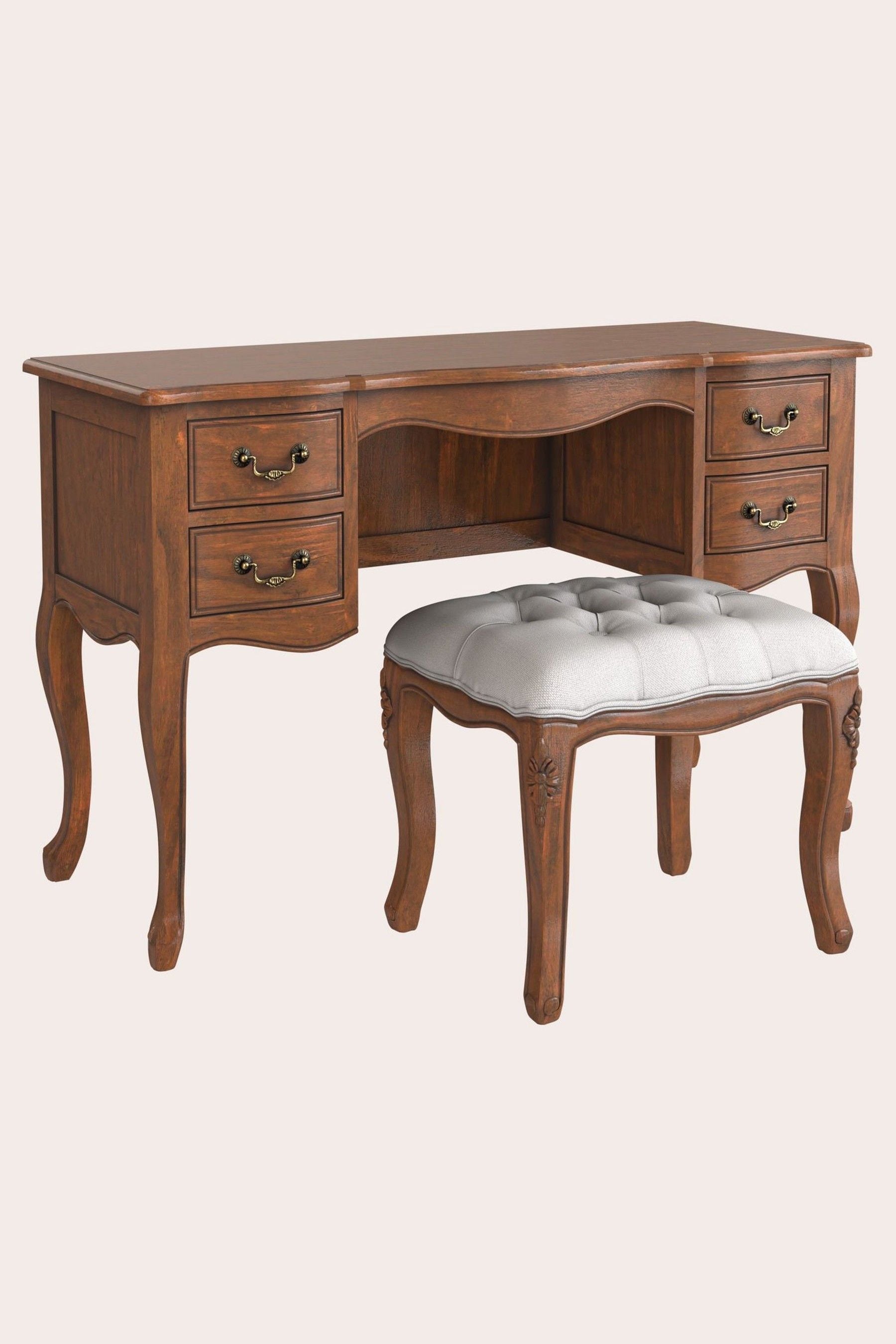 Buy Laura Ashley Walnut Montpellier Dressing Table Stool Set from the ...