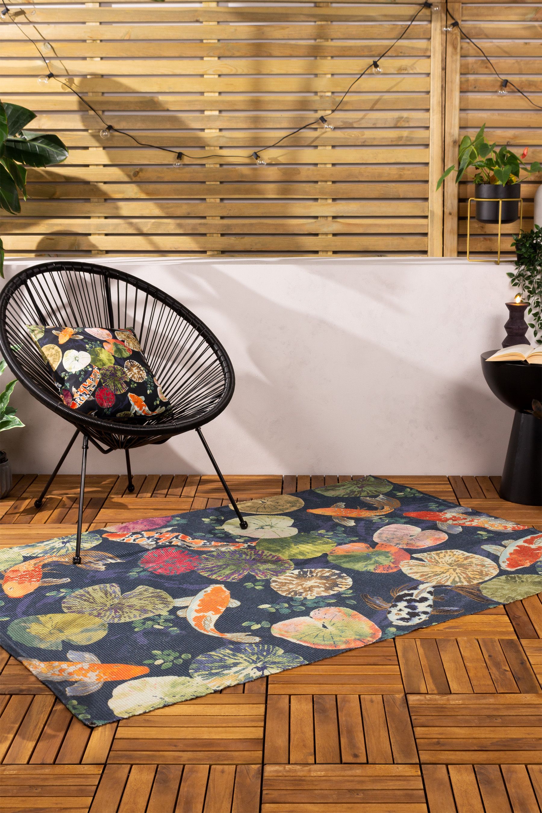 Buy Riva Paoletti Blue Koi Pond Washable Outdoor/Indoor Rug from the ...