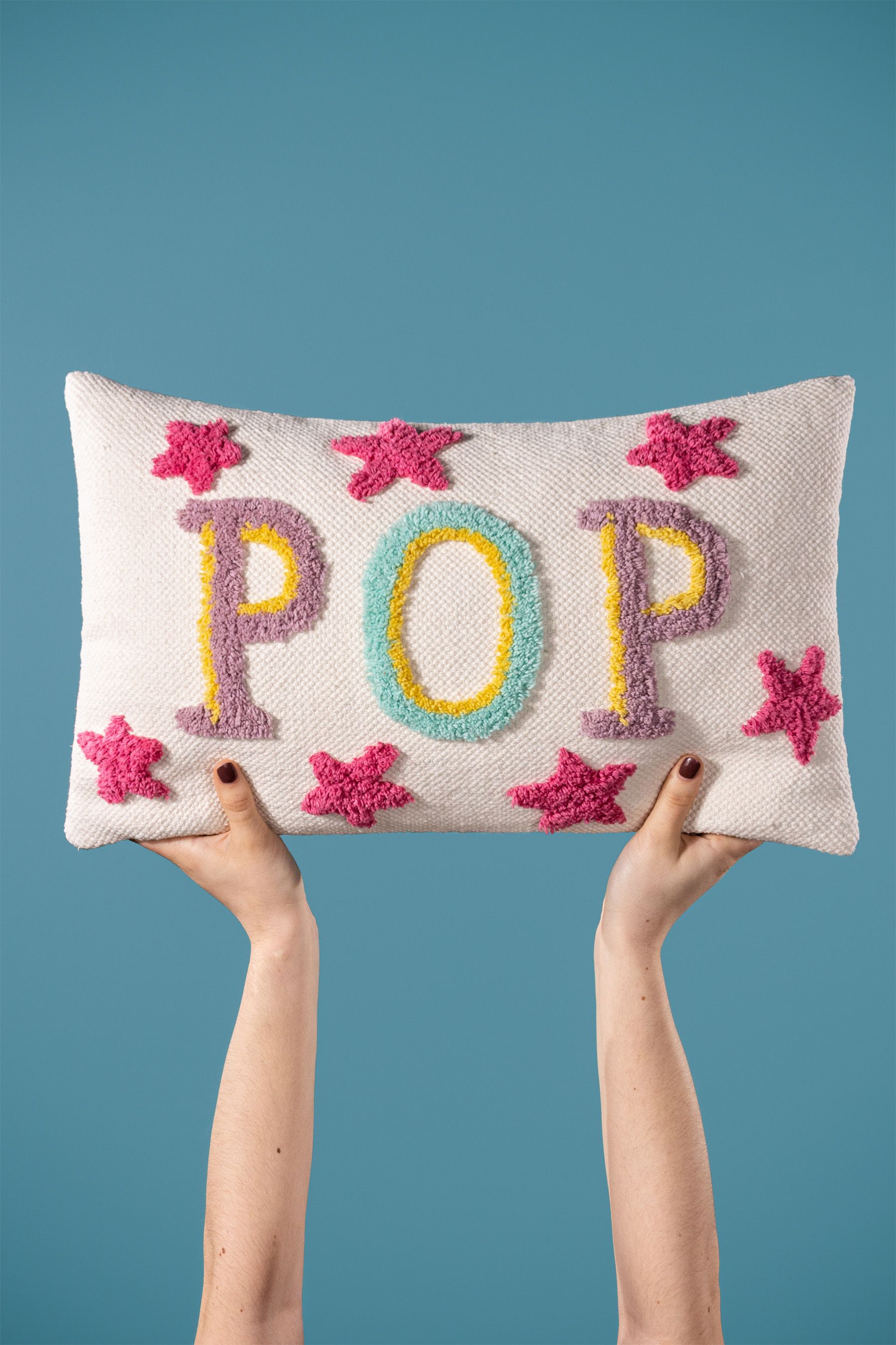 Buy heya home Multicolour Pop Slogan Cotton Tufted Cushion from the ...