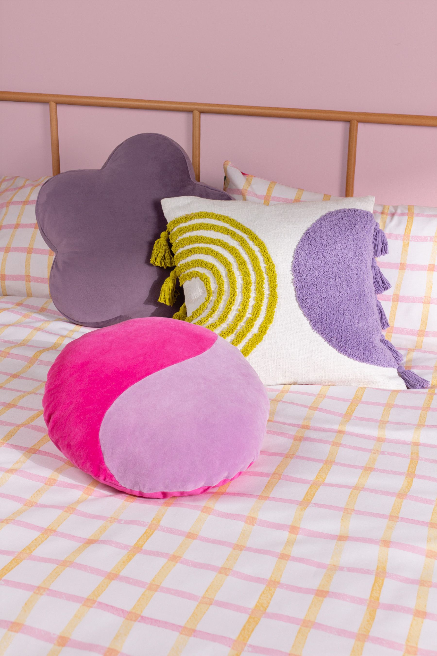 Buy heya home Lilac Flower Velvet Cushion from the Next UK online shop