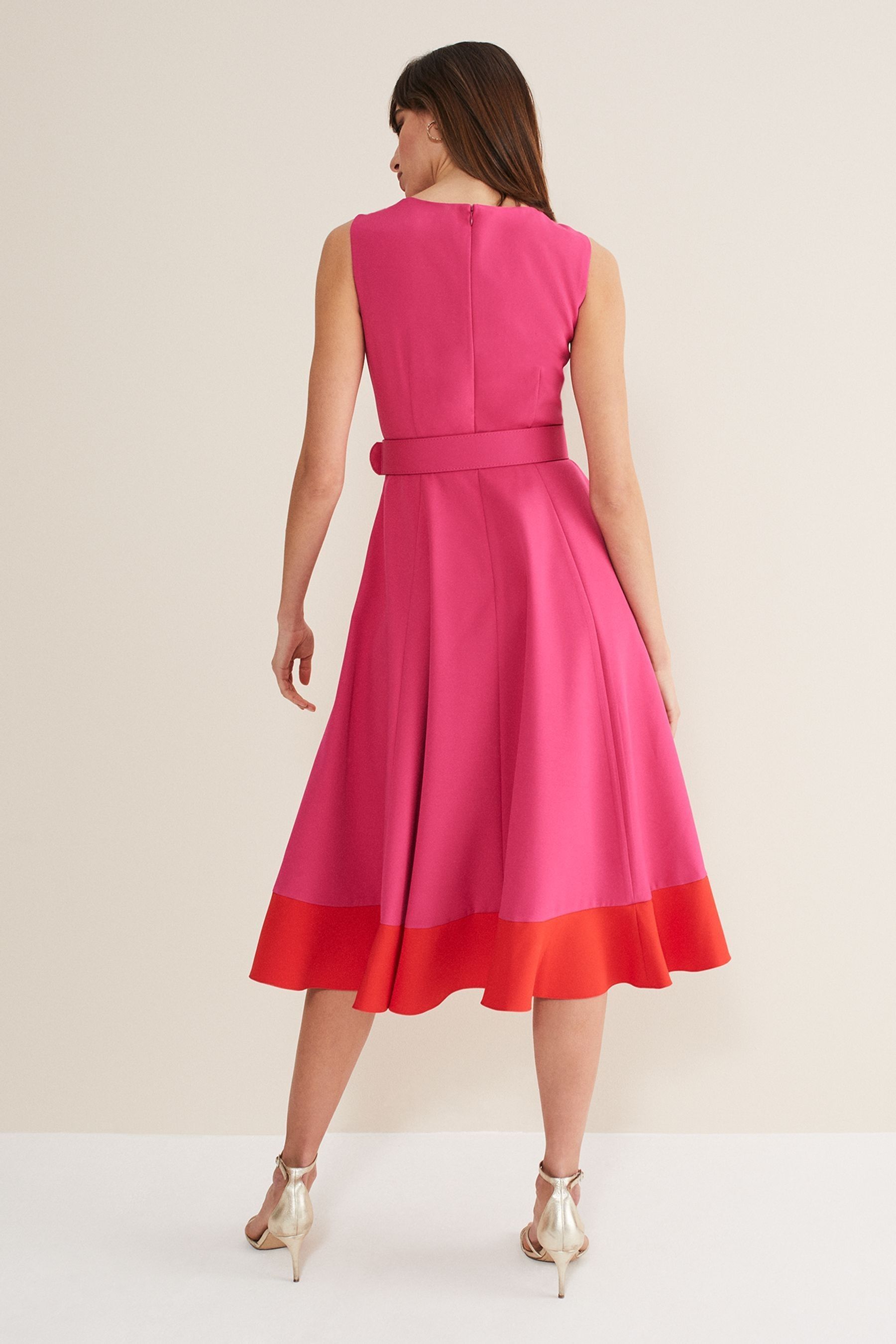 Buy Phase Eight Pink Raquel Belted Fit and Flare Dress from Next Ireland