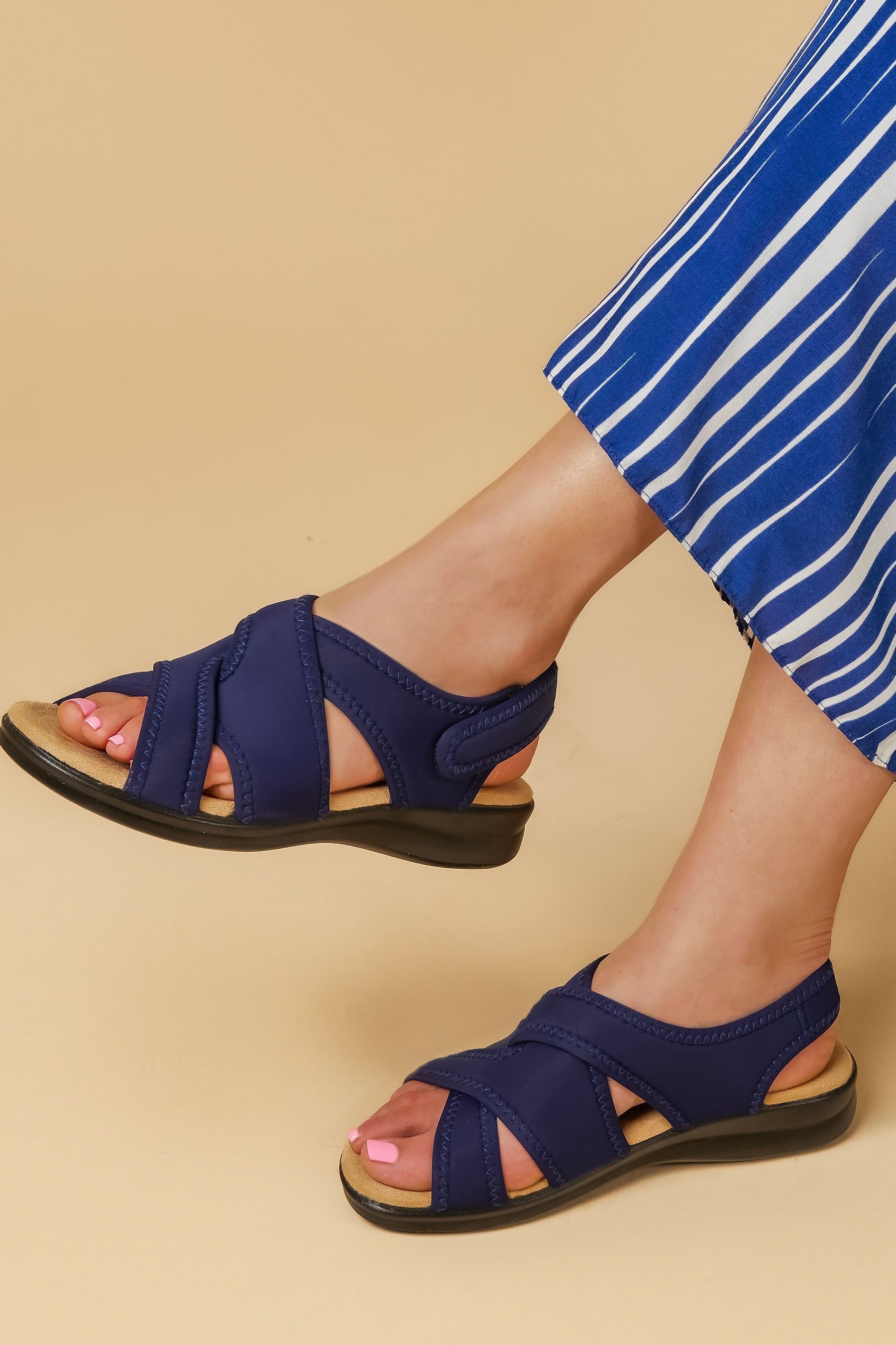 Buy Pavers Navy Blue Pavers Touch Fasten Casual Sandals from the Next ...