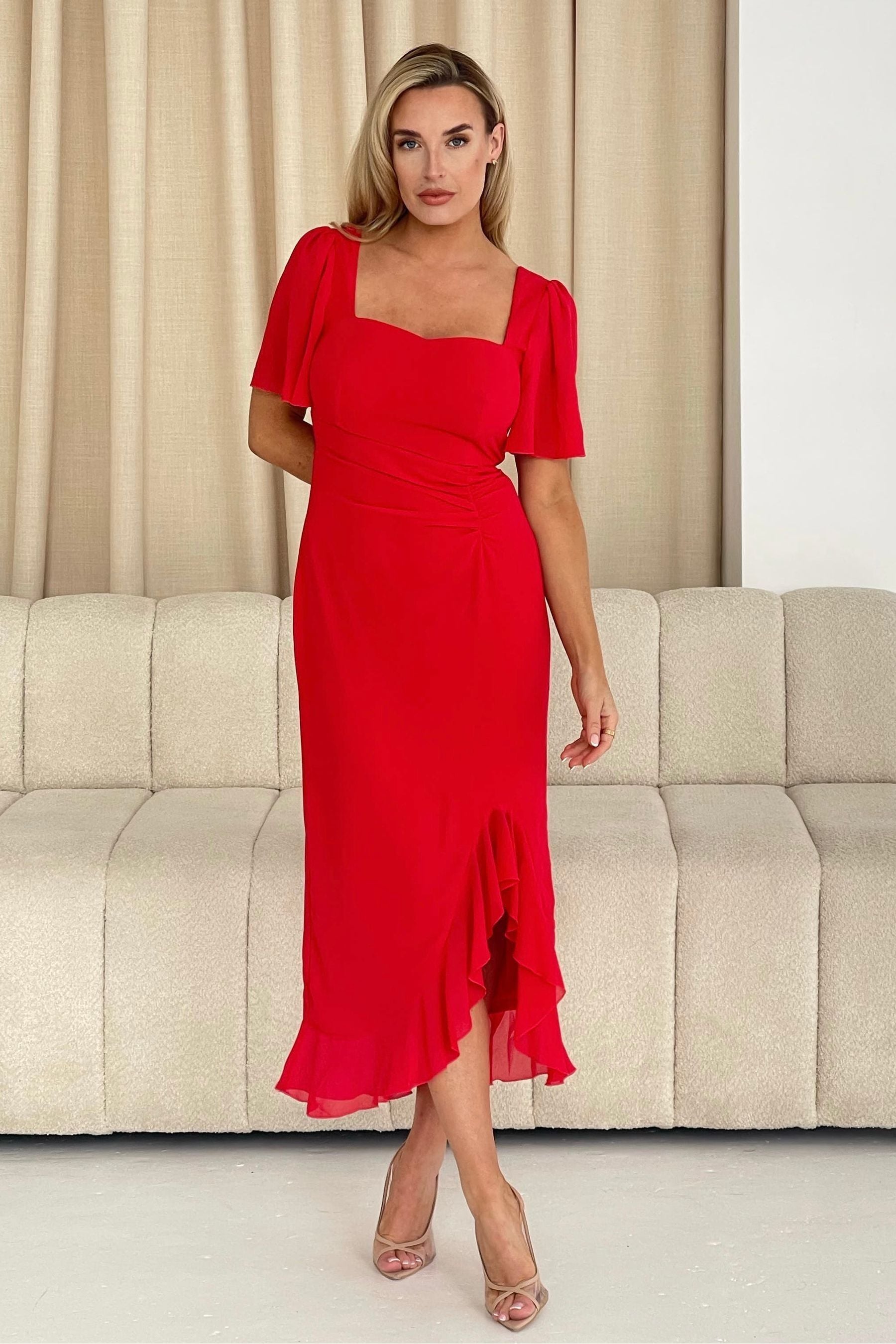 Buy Girl In Mind Heidi Ruched Midi Dress from Next USA