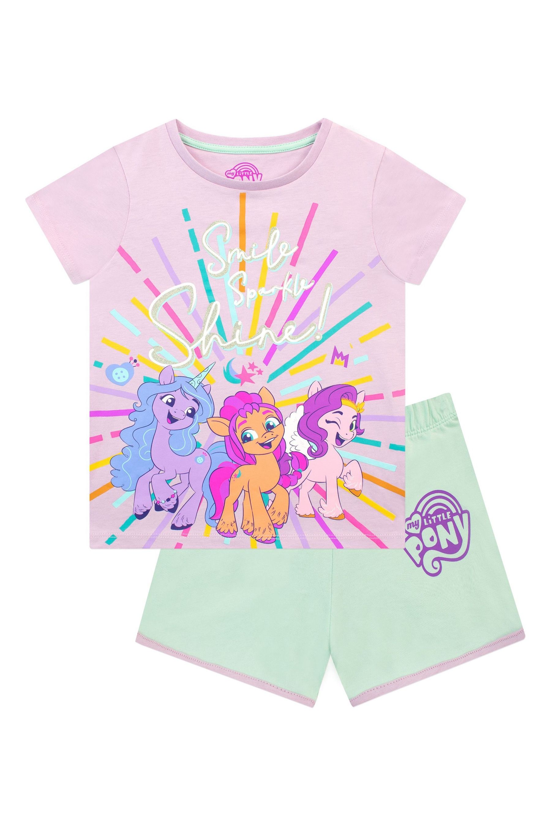 Buy Character Purple My Little Pony Shorts and T-Shirt Set from the ...