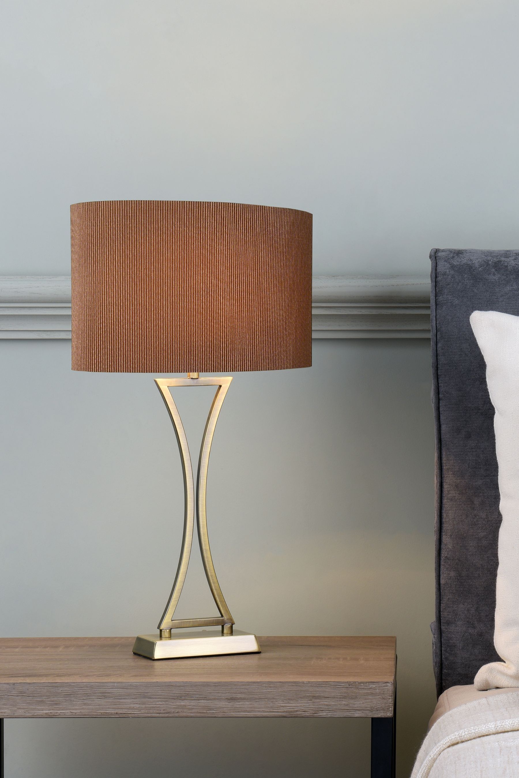 Buy Dar Lighting Brass Oporto Wavy Table Lamp from the Next UK online shop