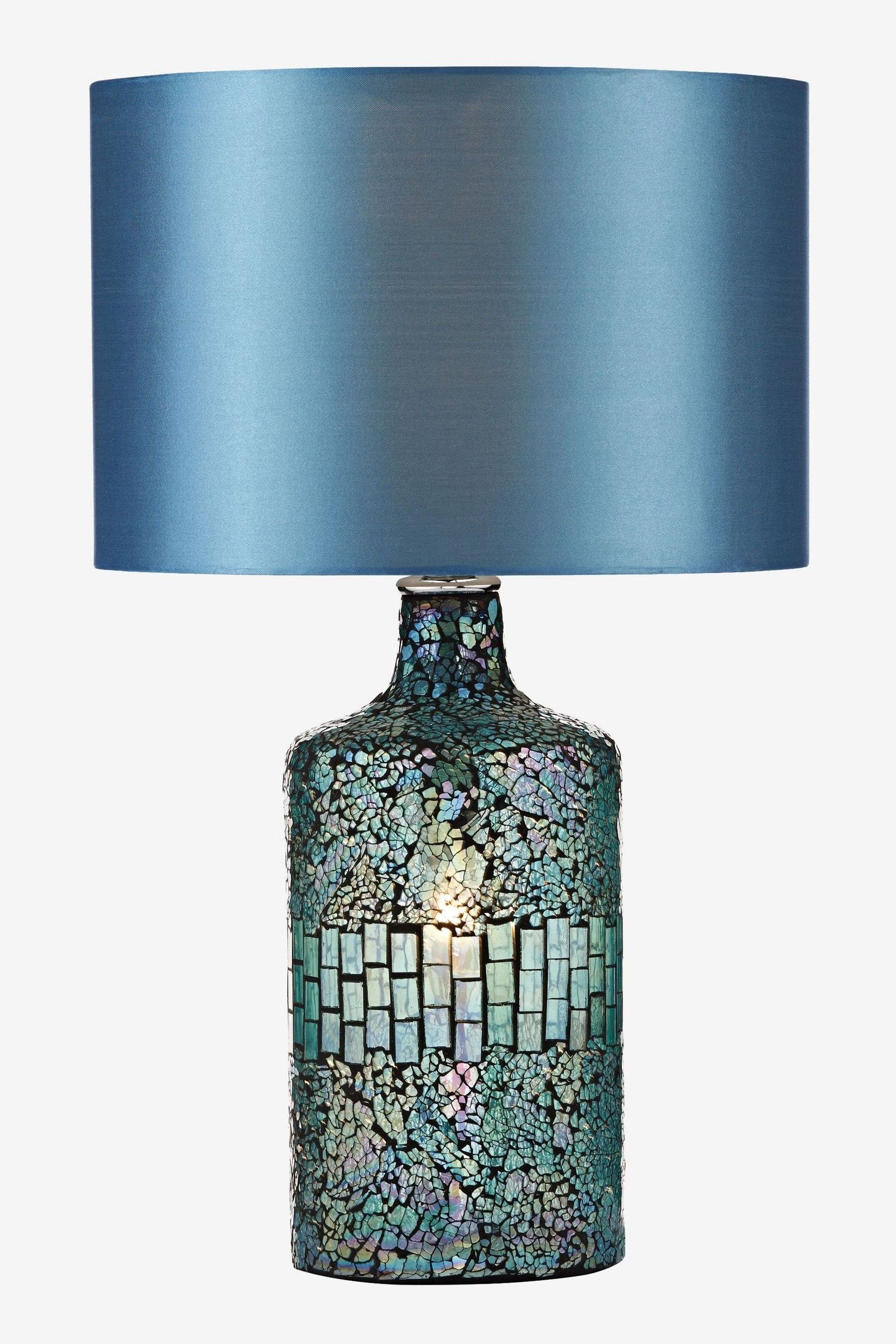 Buy Dar Lighting Blue Guru Table Lamp Mosaic Dual Source With Shade ...
